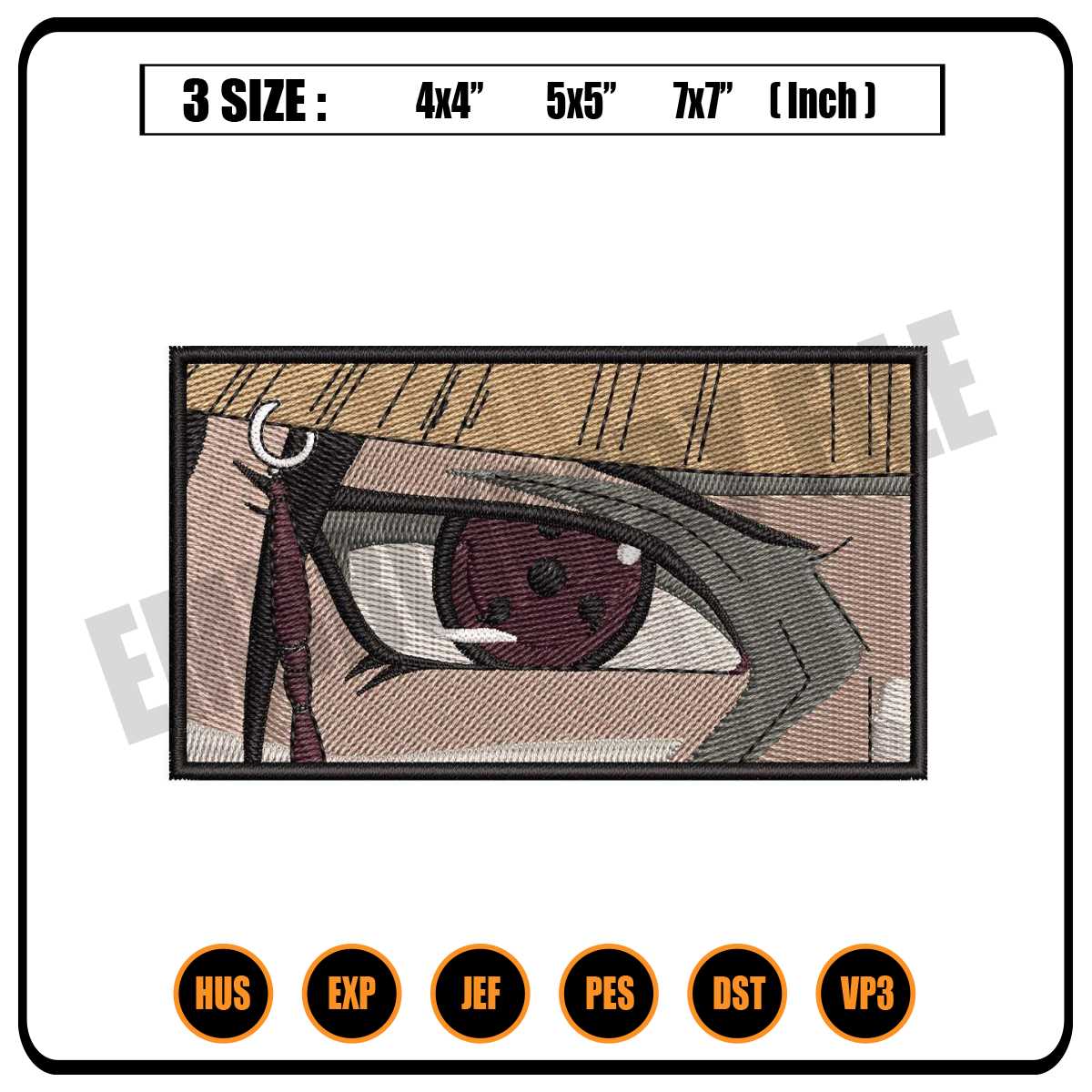 Anime Uchiha Itachi Eye Embroidery Design File png | Inspire Uplift