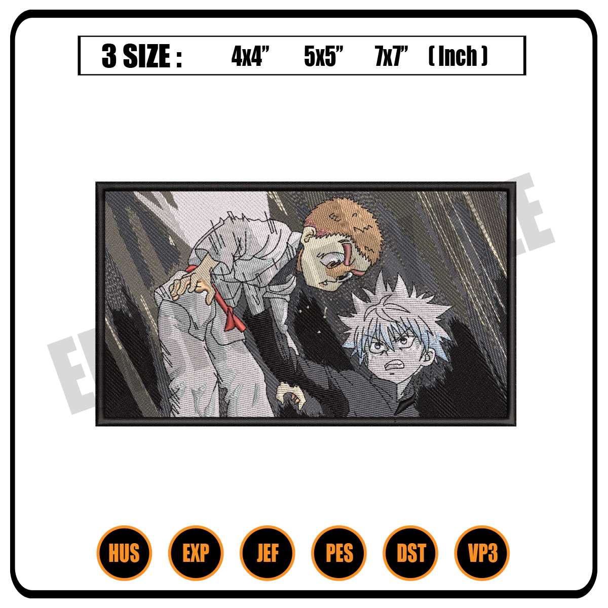 Killua x Zutshi Anime Embroidery Design File png | Inspire Uplift