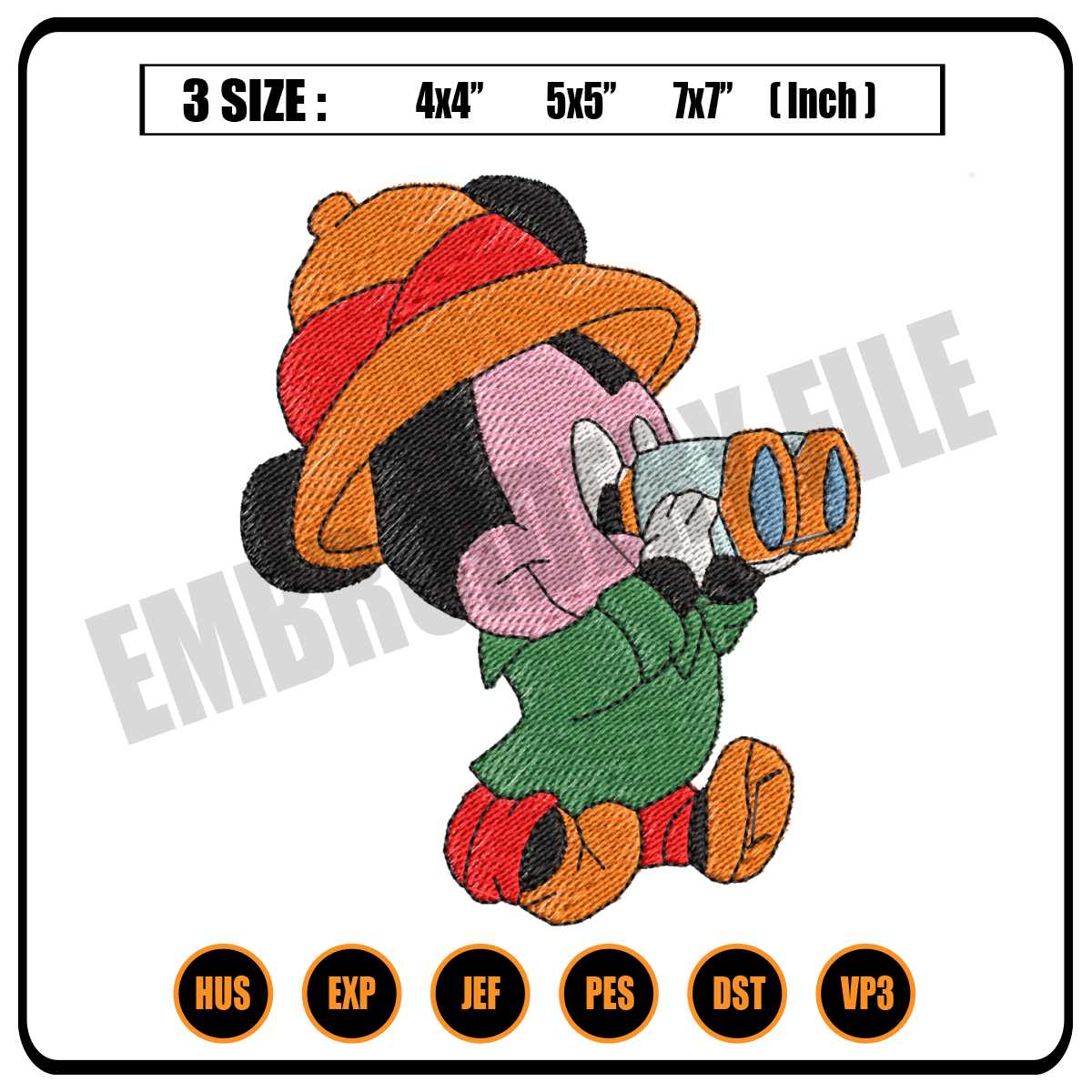 Cute Mickey Mouse Embroidery Design Png | Inspire Uplift