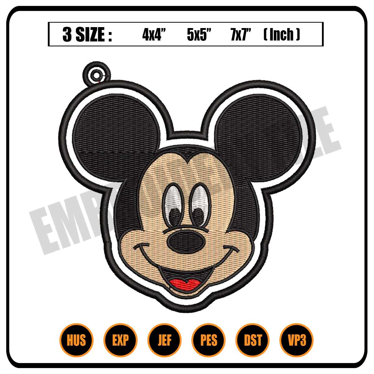 Mickey Mouse Head Sticker Embroidery,png | Inspire Uplift