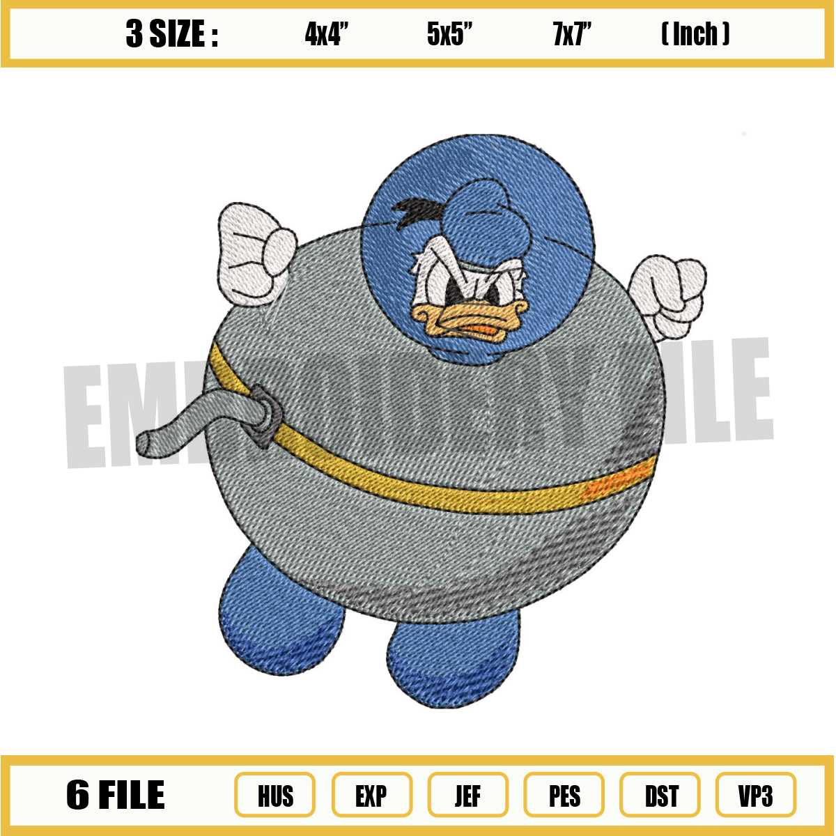 Inflated Balloon Donald Duck Embroidery | Inspire Uplift