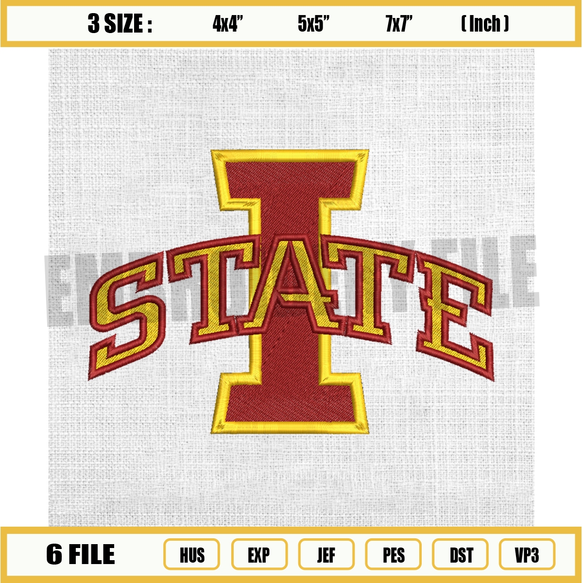 Iowa State Cyclones NCAA Logo Embroidery Design | Inspire Uplift