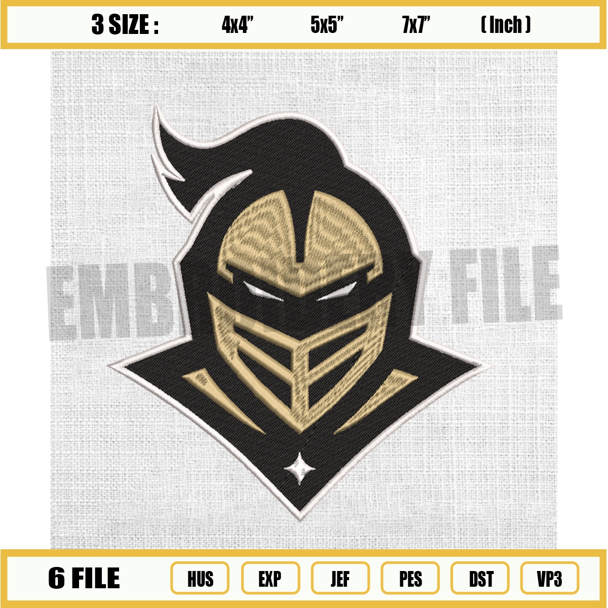 UCF Knights Mascot NCAA Logo Embroidery Design | Inspire Uplift