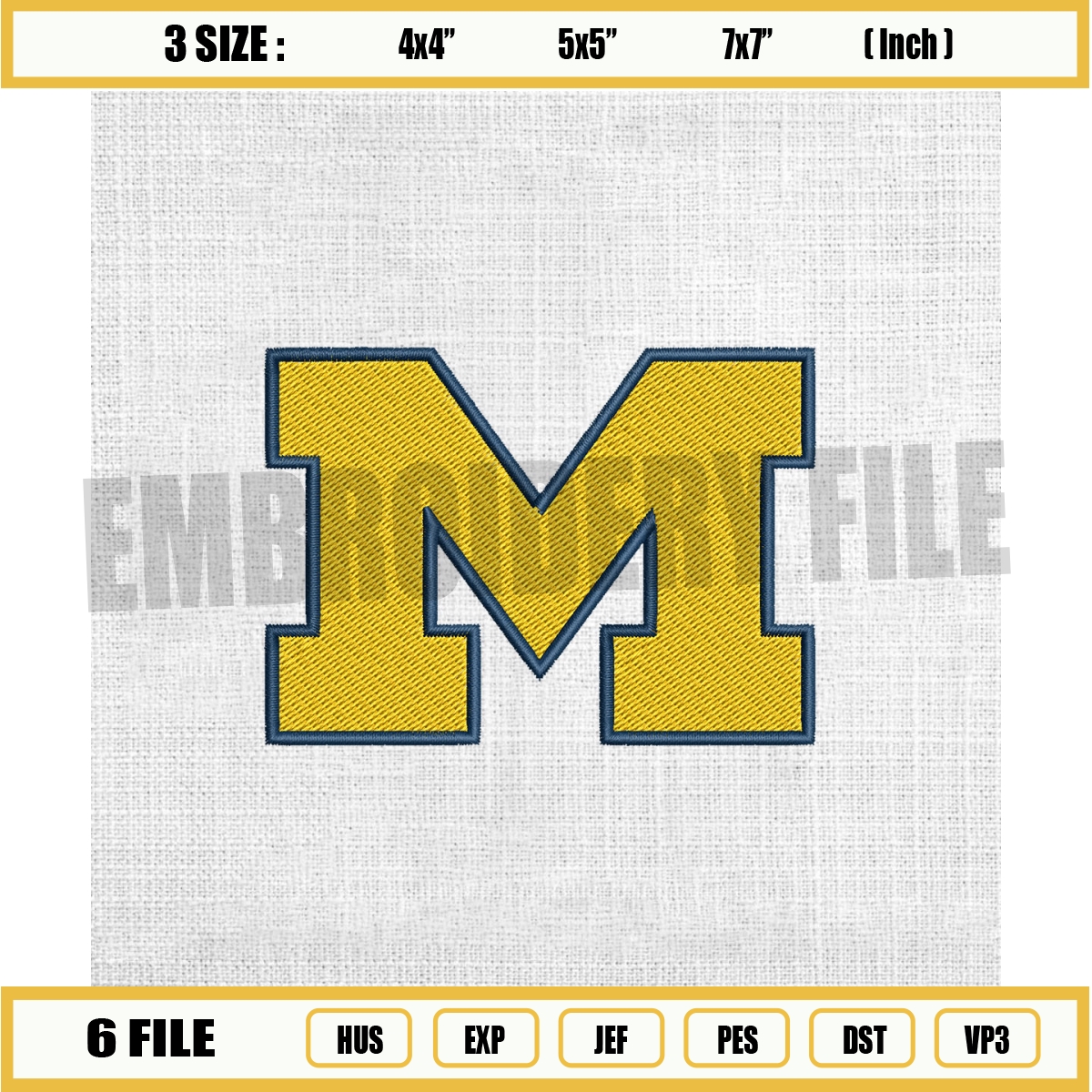 Michigan Wolverines NCAA Logo Embroidery Design | Inspire Uplift