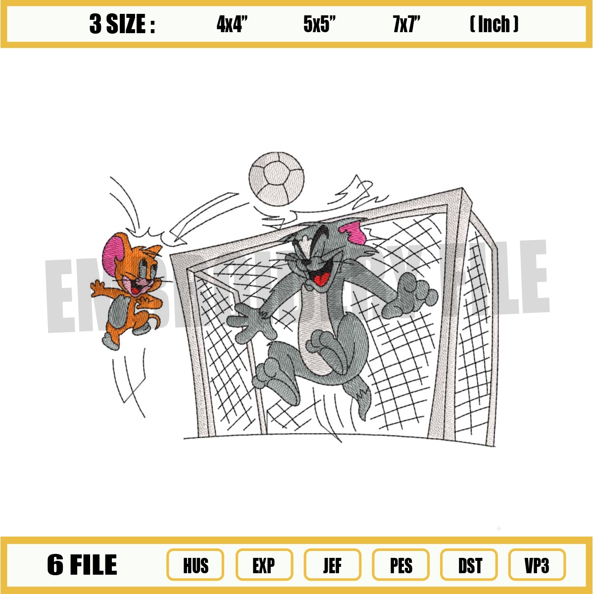 Goalkeeper Tom and Jerry Embroidery | Inspire Uplift