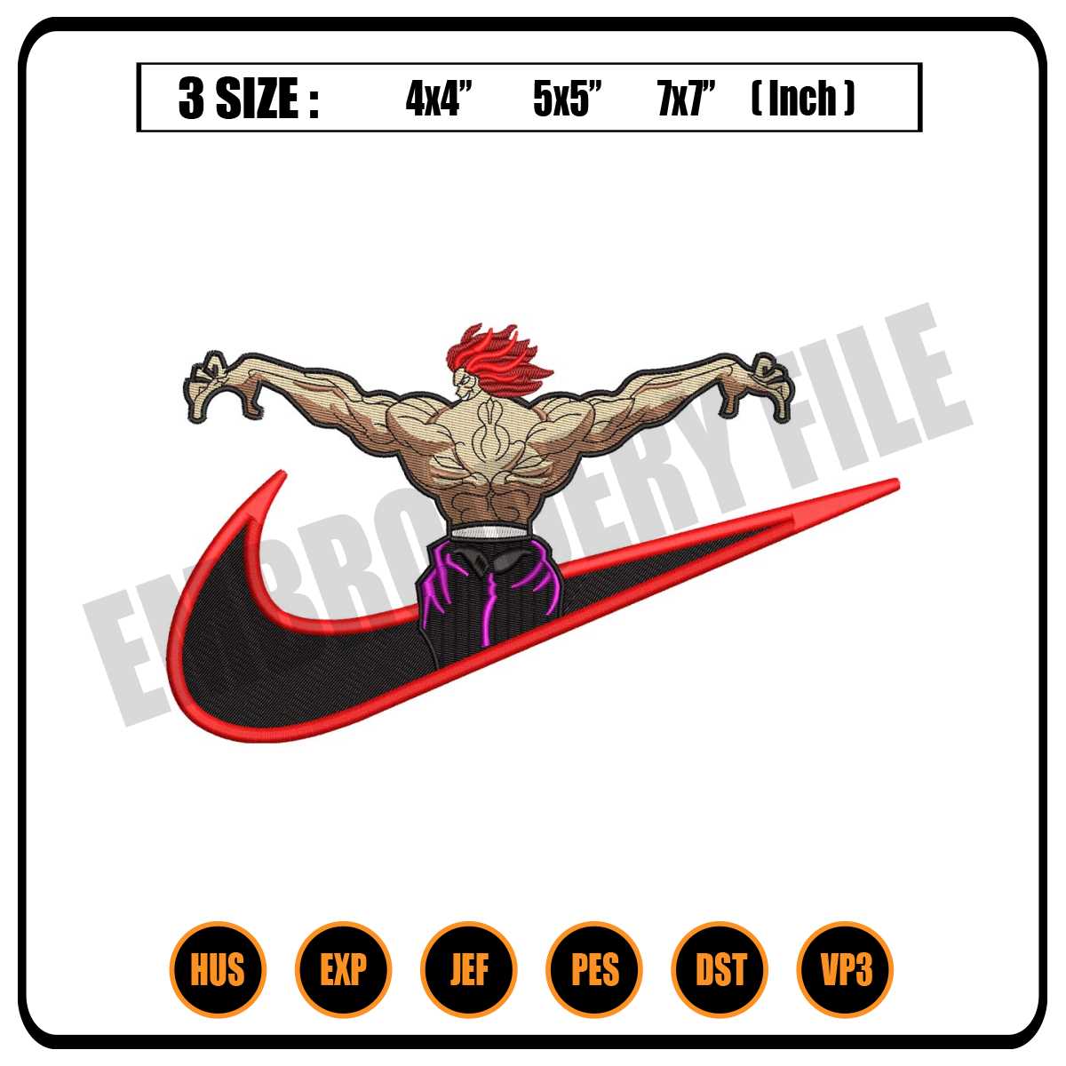 Hanma Yujiro Embroidery Design Png | Inspire Uplift