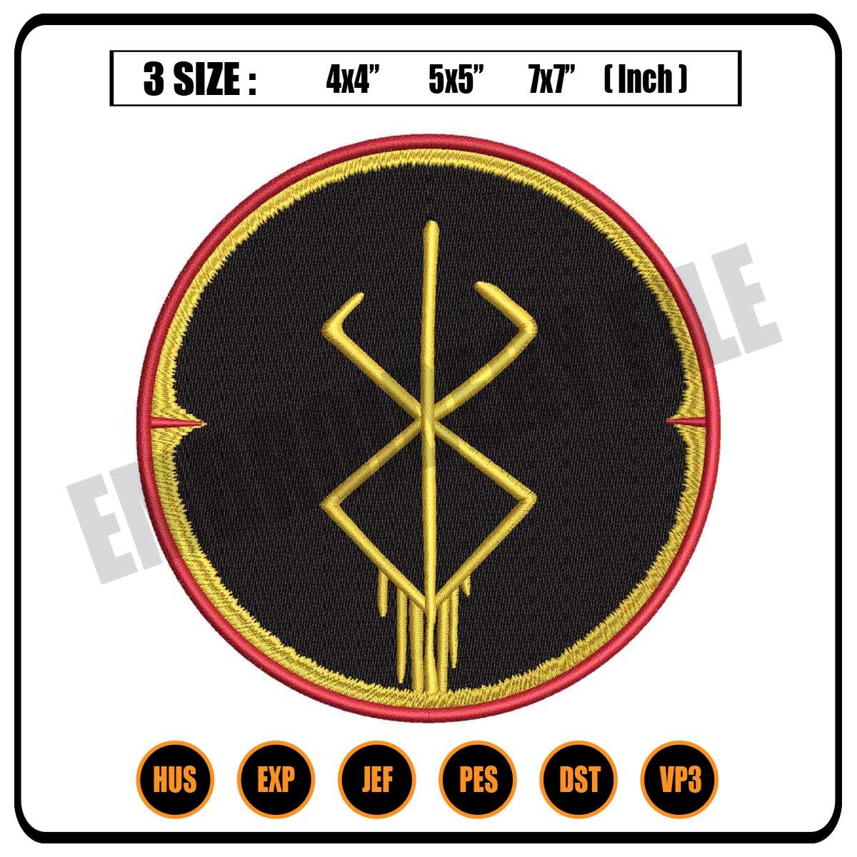 Berserker Norse Rune Logo Embroidery Design | Inspire Uplift