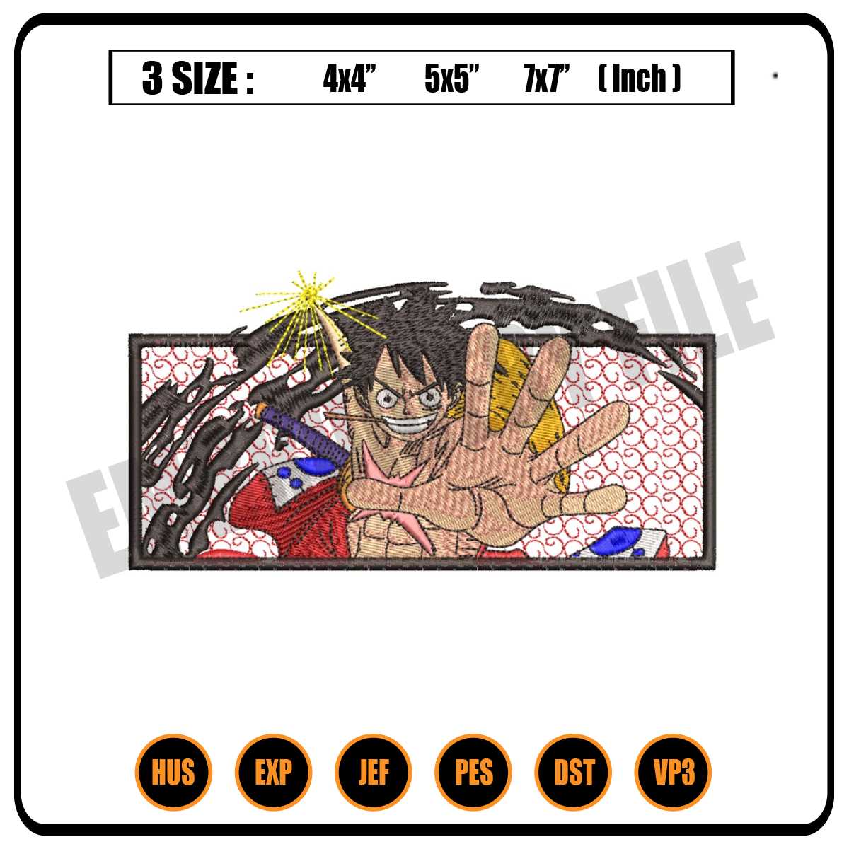 Anime Embroidery Pattern Luffy In Your Face | Inspire Uplift