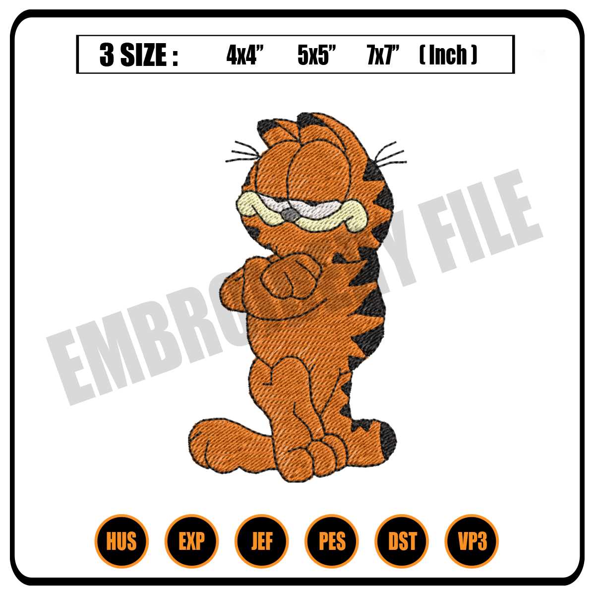 Garfield Proud Embroidery Design | Inspire Uplift