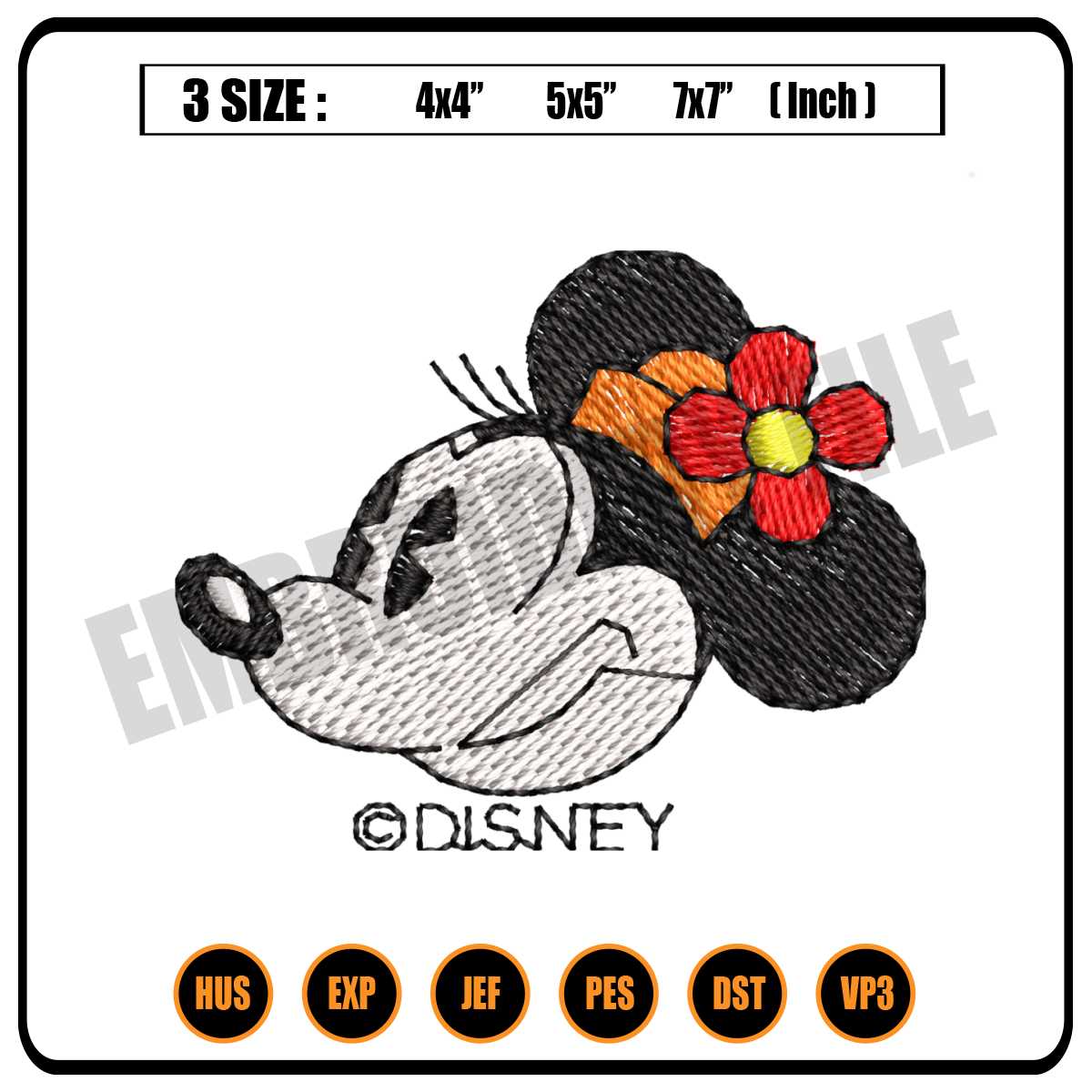 Minnie Mouse Head Embroidery Disney ,png | Inspire Uplift