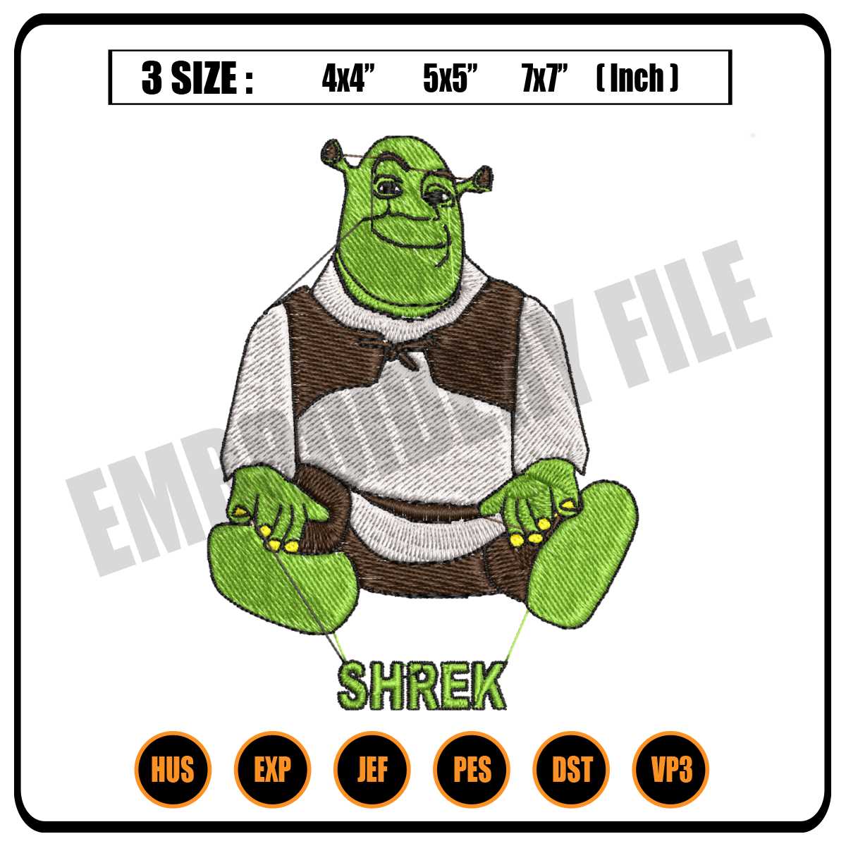 Shrek Sitting Logo Embroidery ,png - Inspire Uplift
