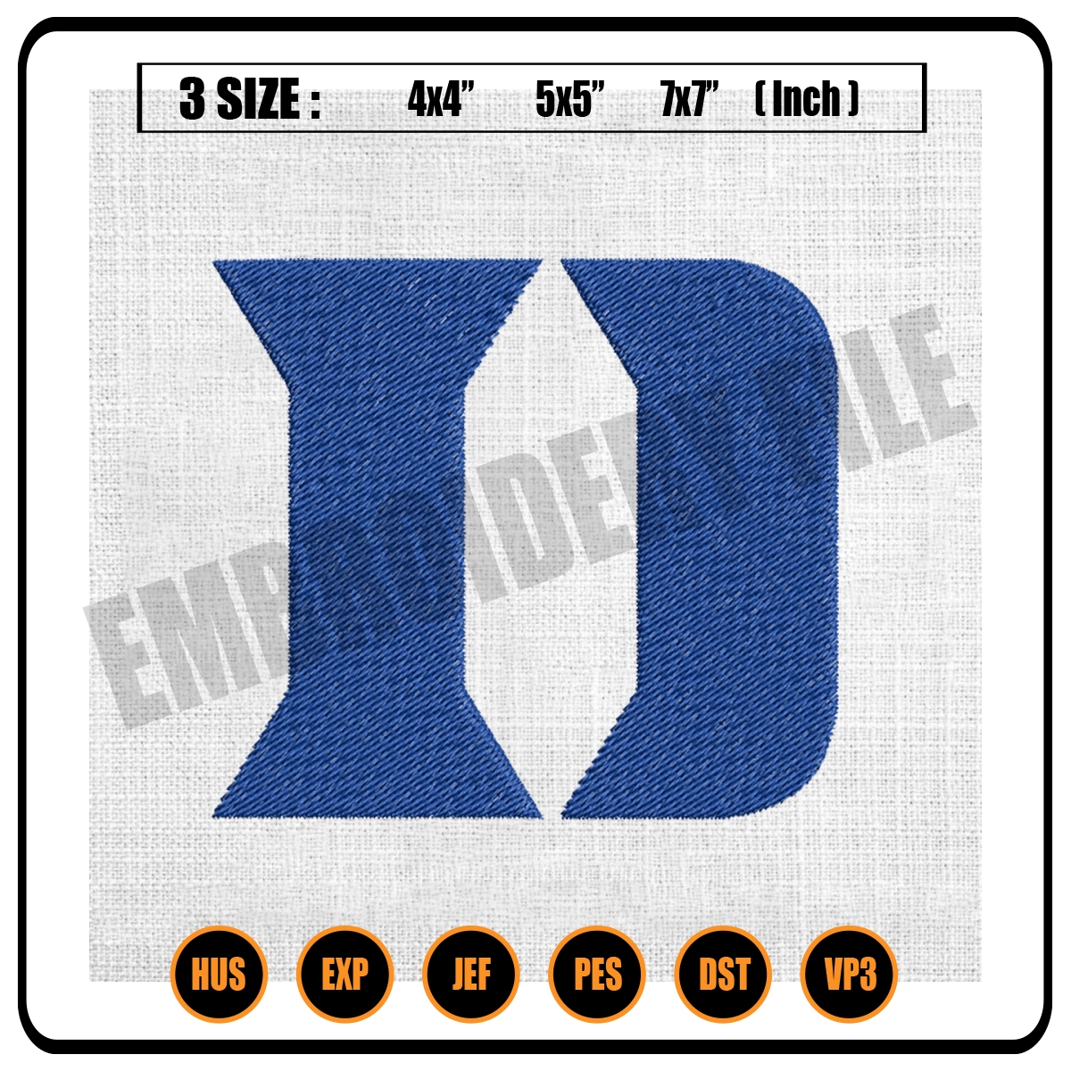 Duke Blue Devils NCAA Logo Embroidery Design | Inspire Uplift