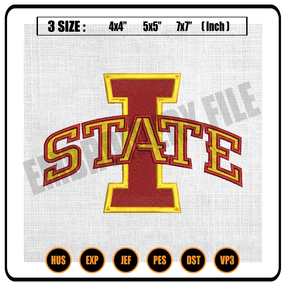 Iowa State Cyclones NCAA Logo Embroidery Design | Inspire Uplift