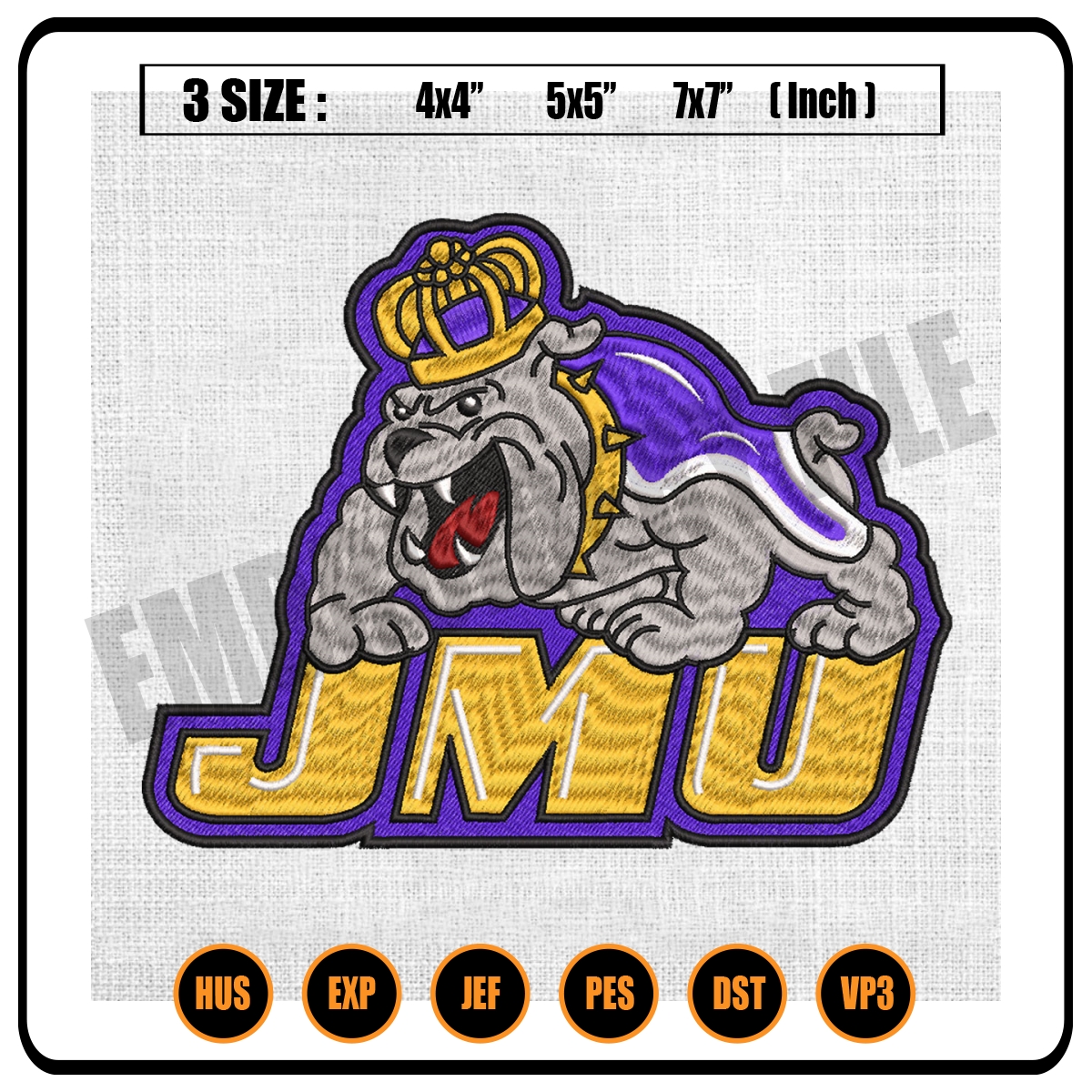 James Madison Dukes NCAA Football Logo Embroidery Design - Inspire Uplift