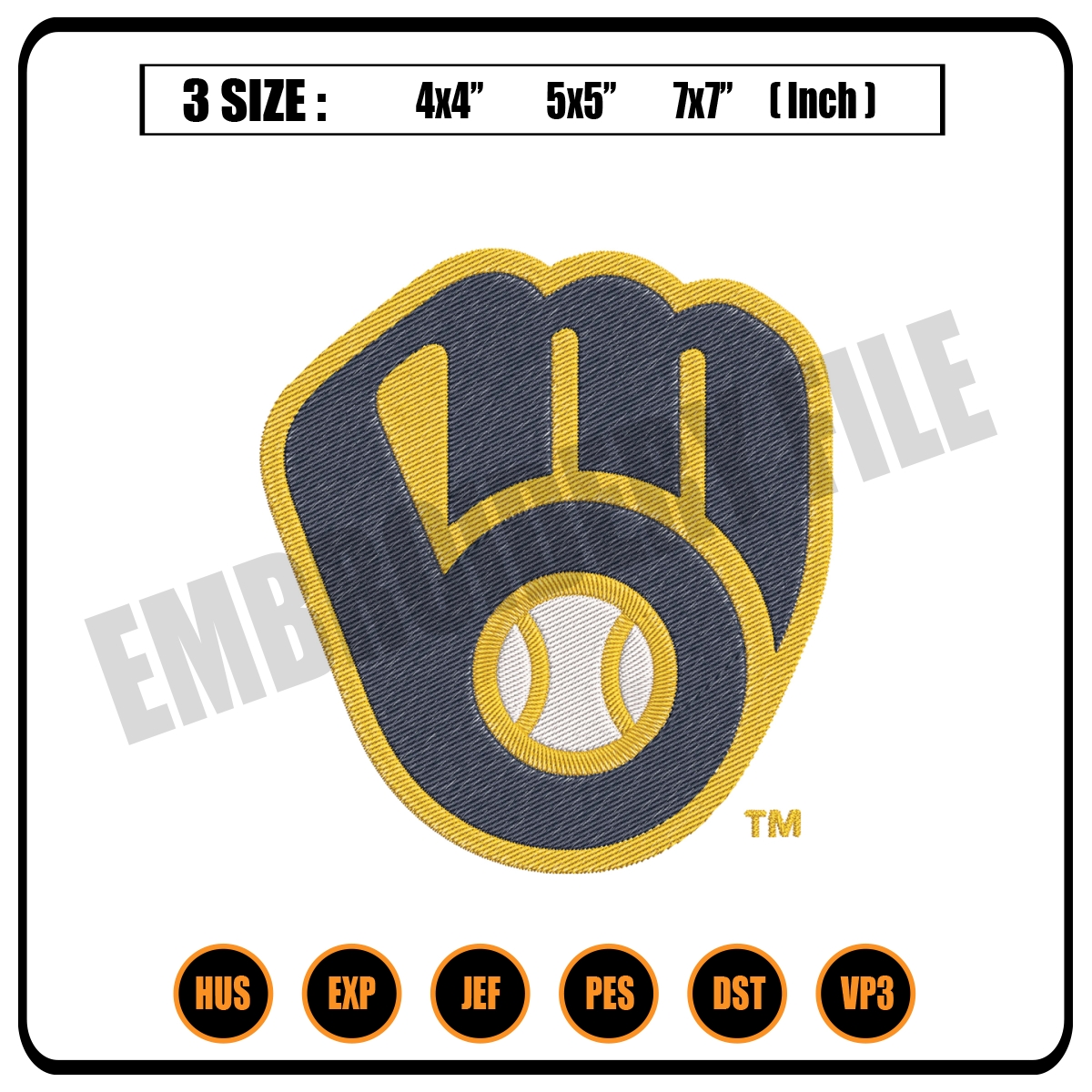 Milwaukee Brewers logo Embroidery design | Inspire Uplift
