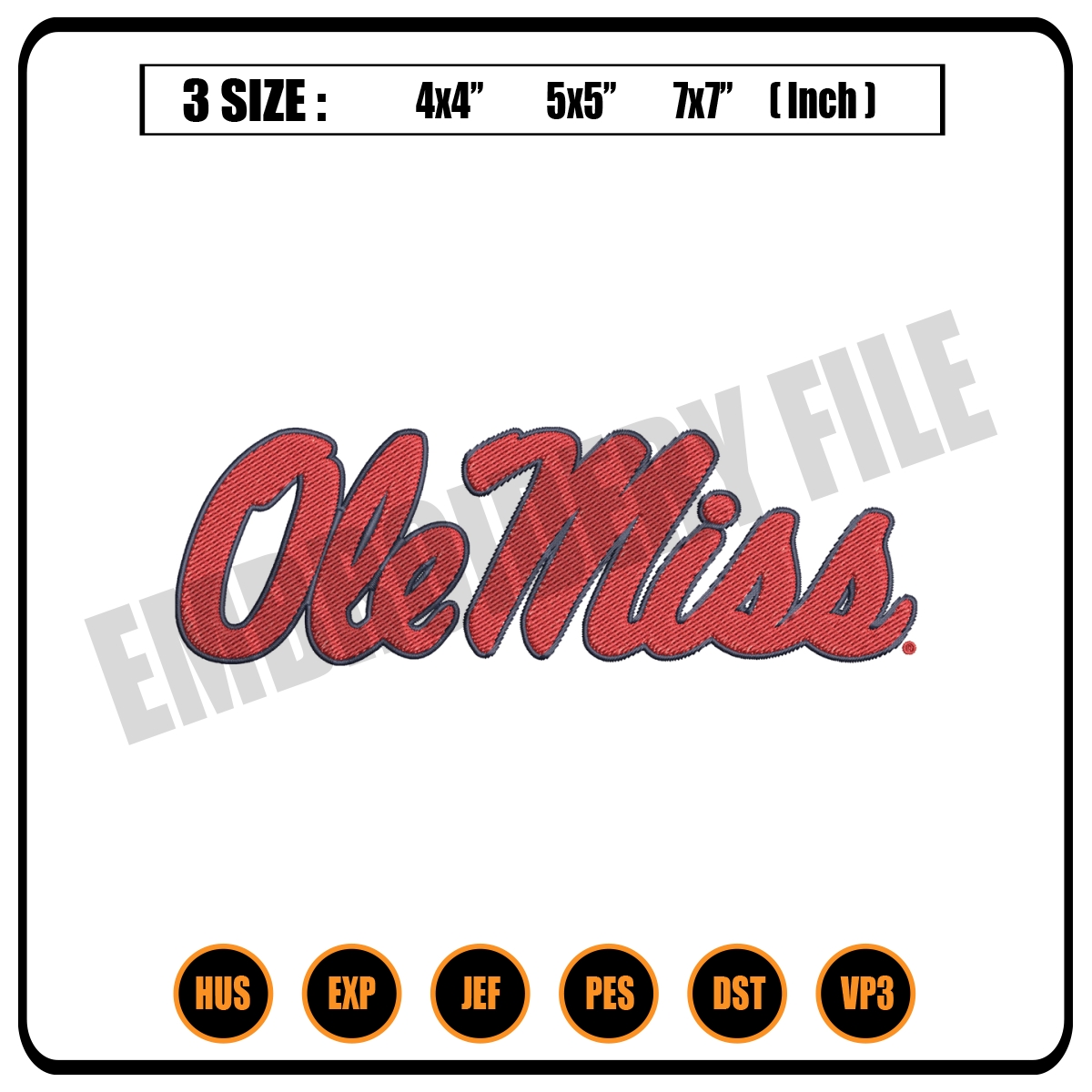 Ole Miss Rebels NCAA Logo Embroidery Designs | Inspire Uplift