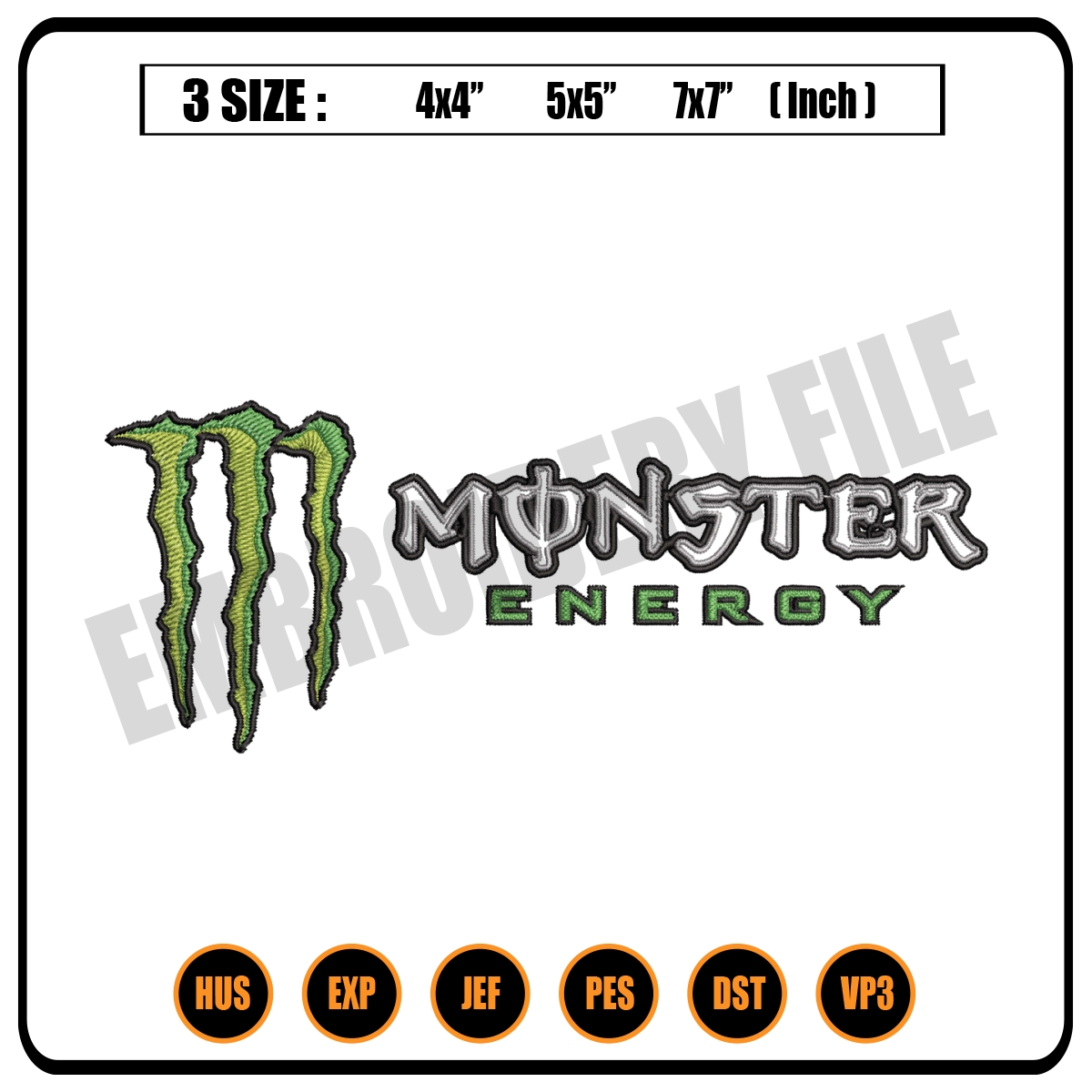 Monster Energy Logo Embroidery Design | Inspire Uplift