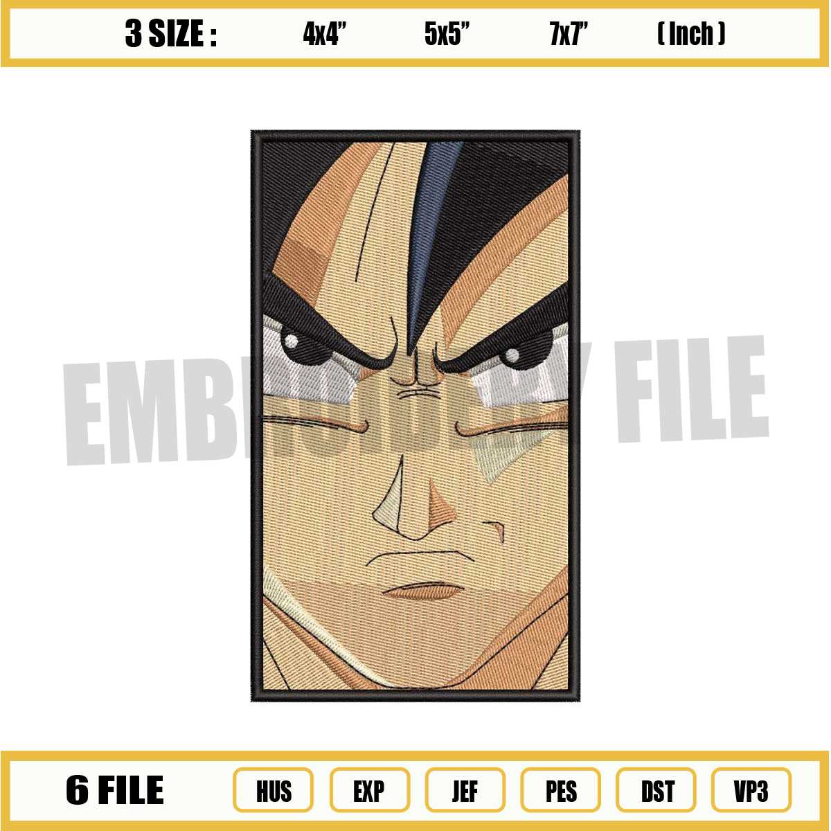 Dragon Ball Z Son Goku Face Anime Embroidery File png - Inspire Uplift