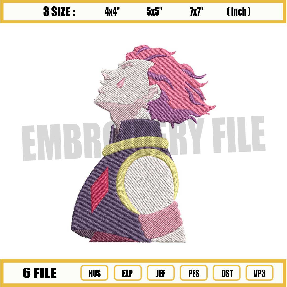 Cool Hisoka Morow Anime Embroidery Design png - Inspire Uplift