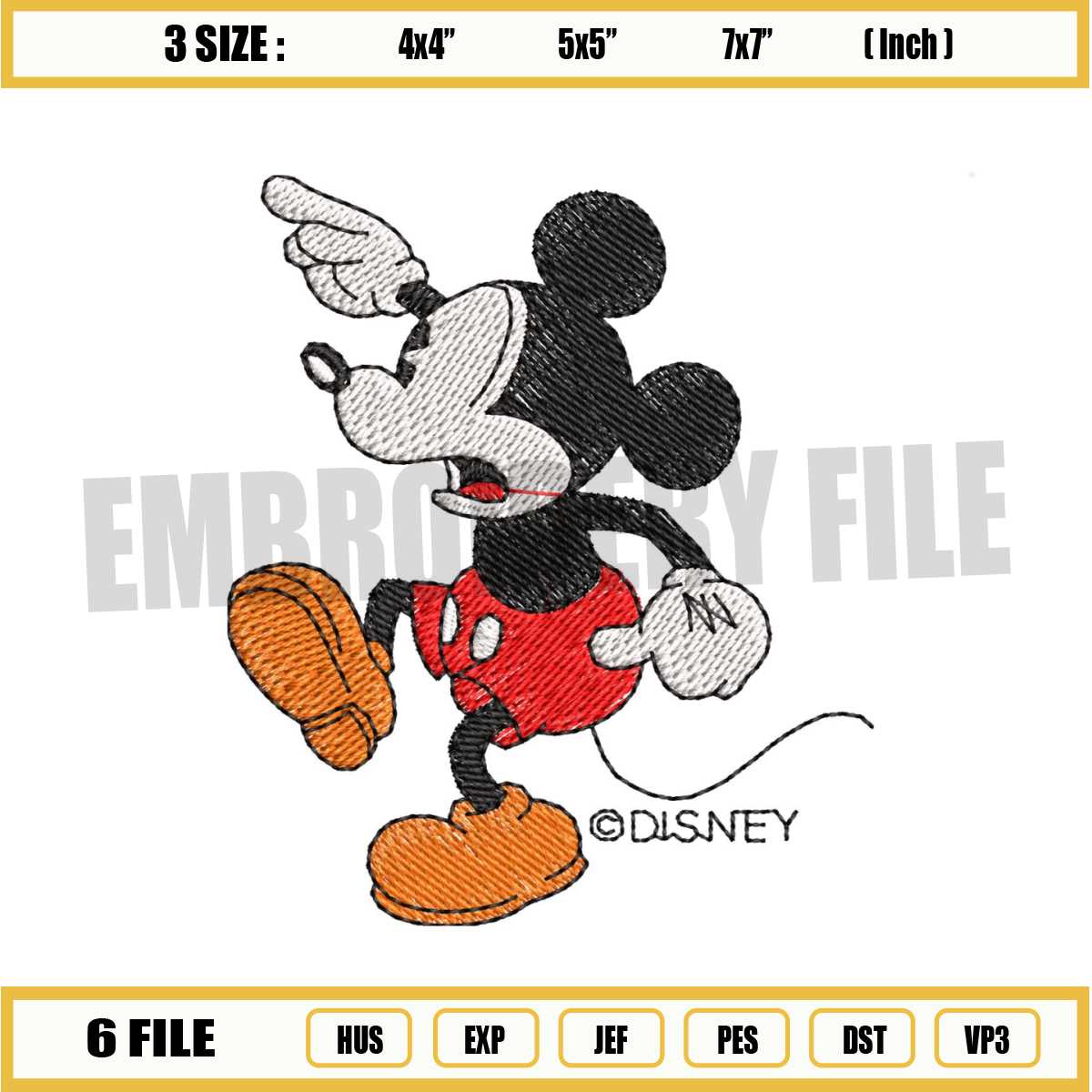 Disney Mickey Embroidery Design ,png | Inspire Uplift
