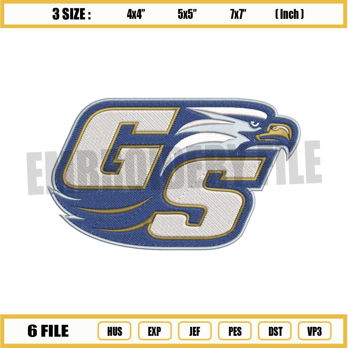 Georgia Southern Logo Embroidery Design Png - Inspire Uplift