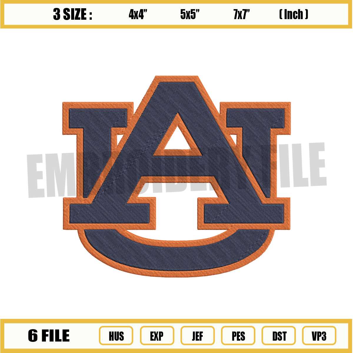 Auburn University Logo Embroidery Design Png | Inspire Uplift