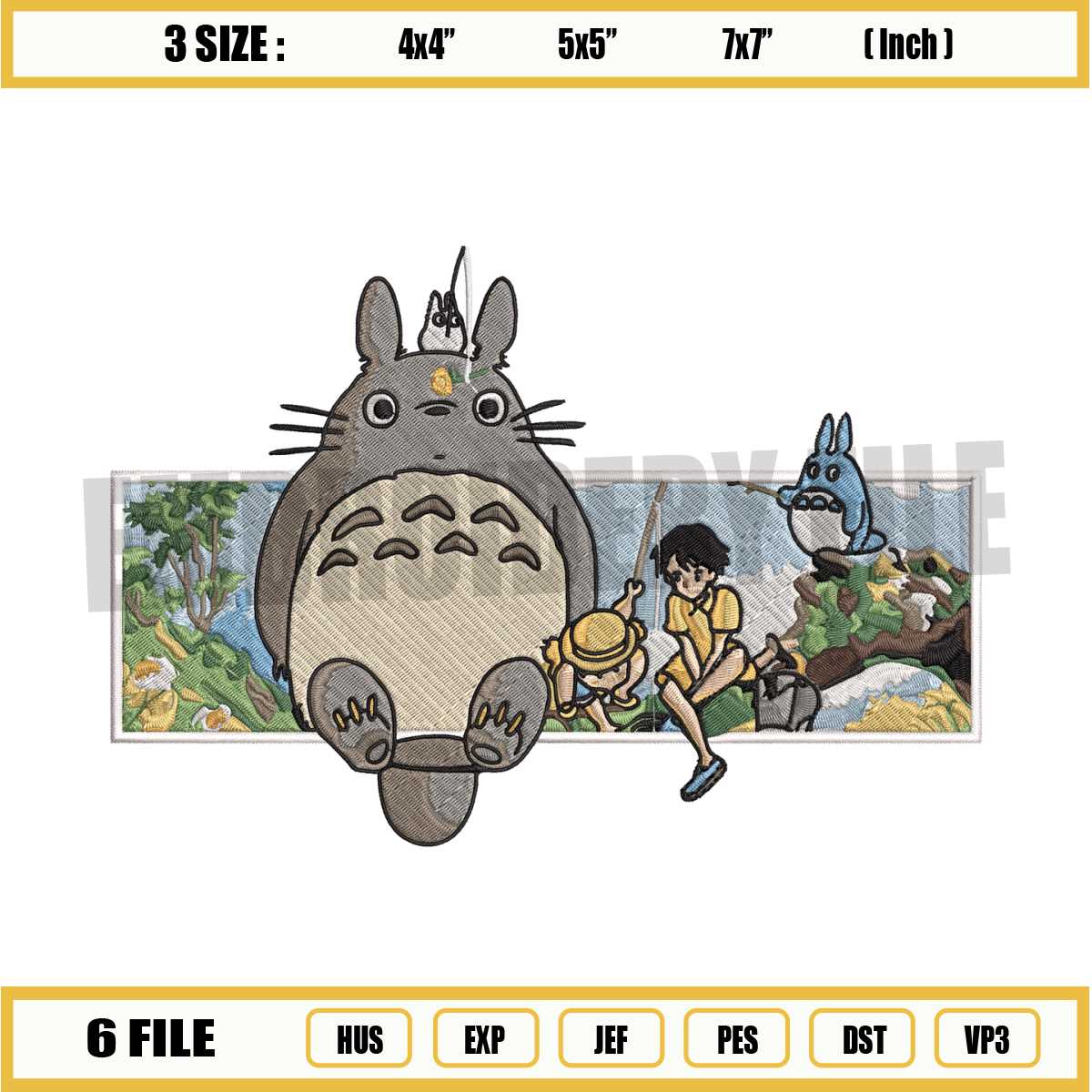 Totoro Embroidery Design, Studio Ghibli embroidery, Nike des - Inspire ...