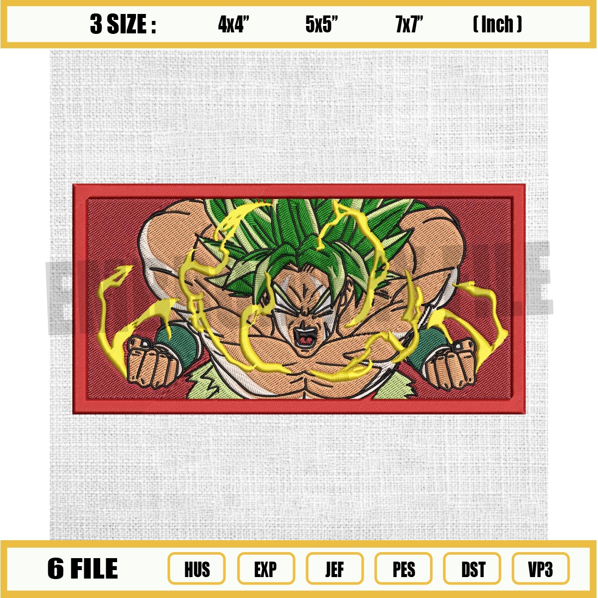 Super broly embroidery design Dragonball | Inspire Uplift