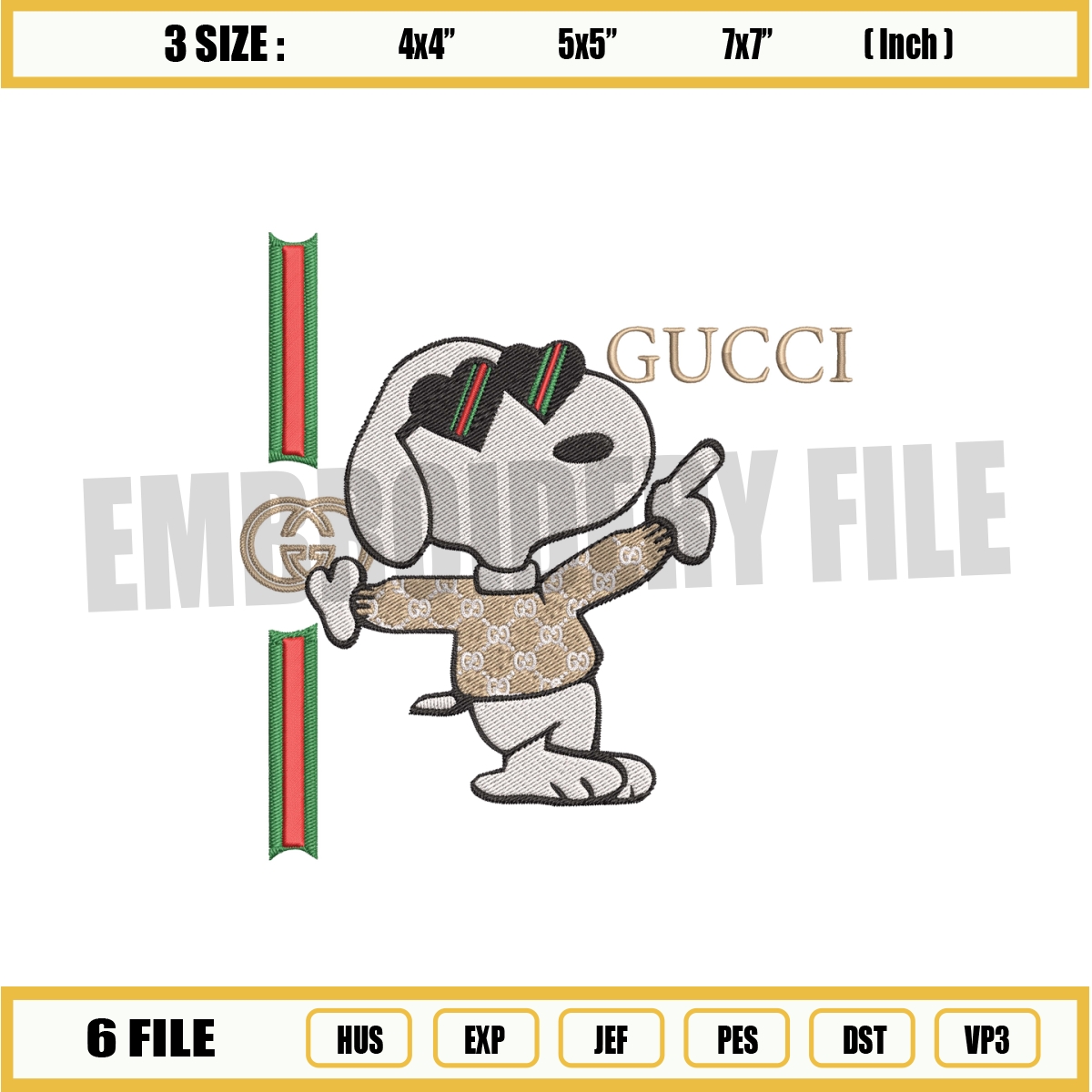 Dog Gucci Embroidery Design | Inspire Uplift