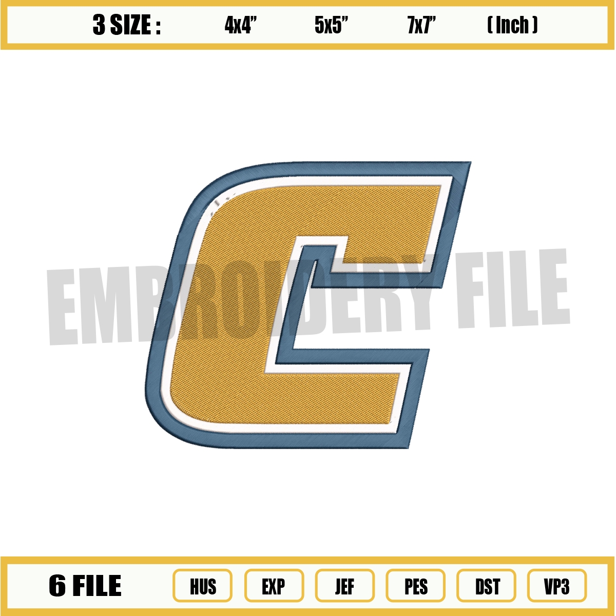 Chattanooga Mocs Logo NCAA Embroidery Design - Inspire Uplift