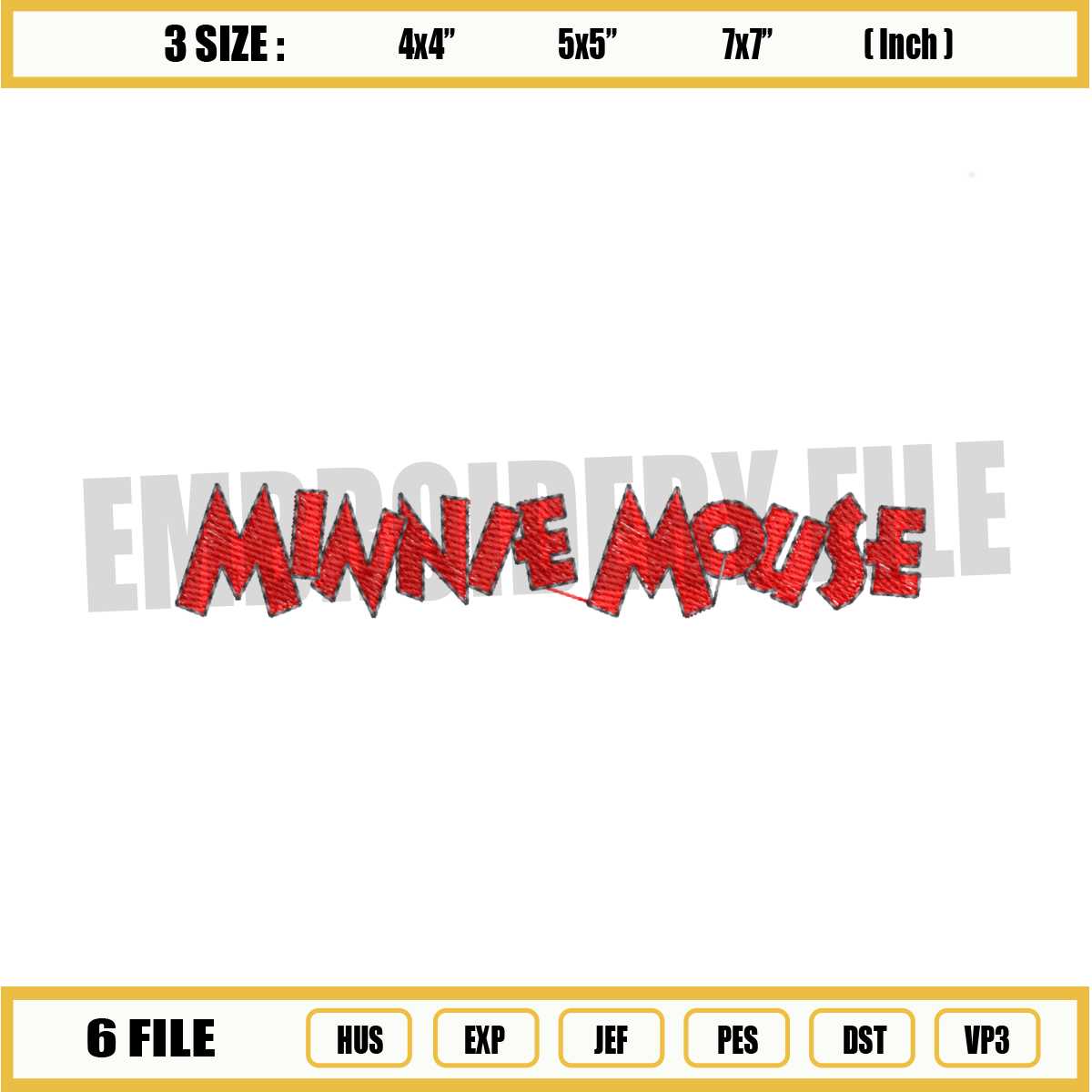 Minnie Mouse Logo Embroidery Design ,png | Inspire Uplift