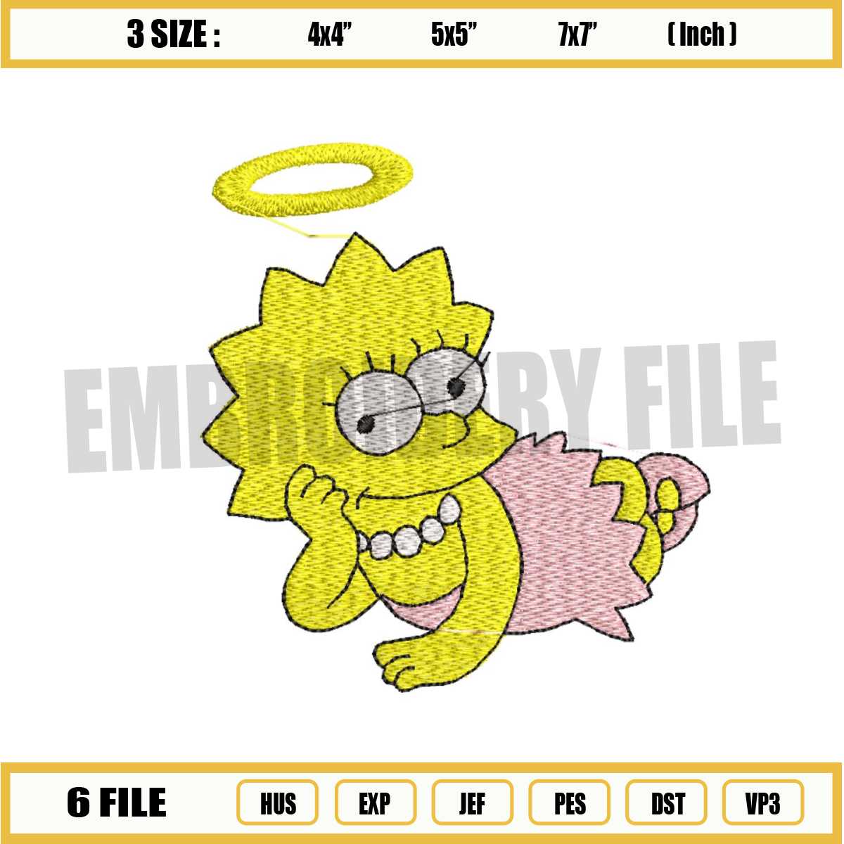 Lisa The Simpsons Family Embroidery,png | Inspire Uplift