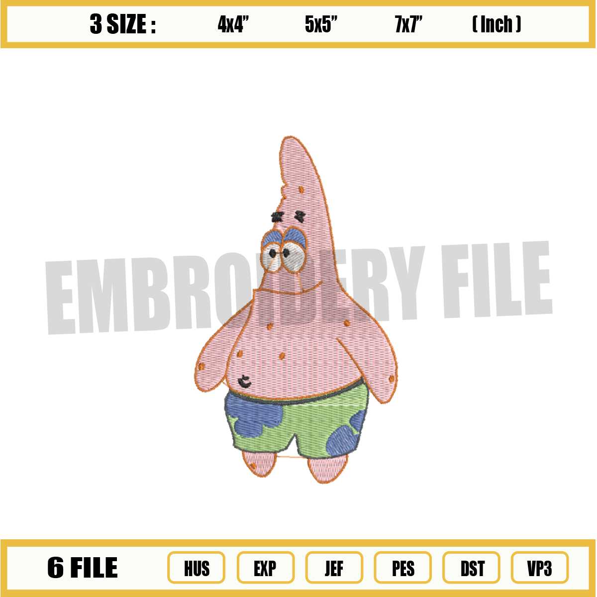 Savage Patrick Star Embroidery ,png | Inspire Uplift