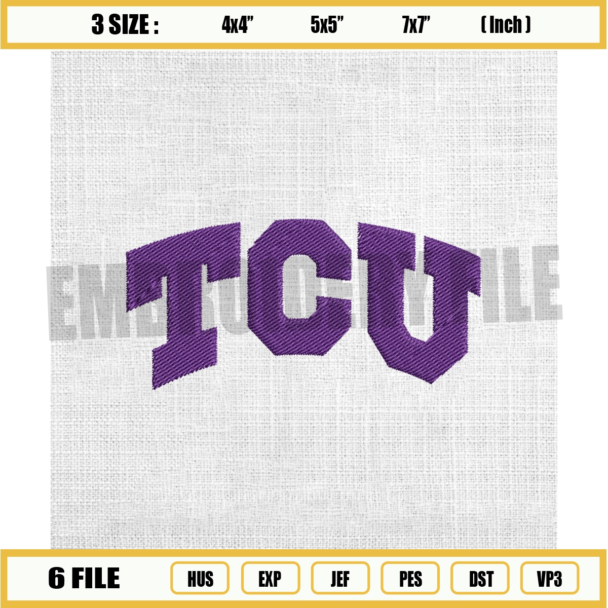 TCU Horned Frogs NCAA Logo Embroidery Design | Inspire Uplift