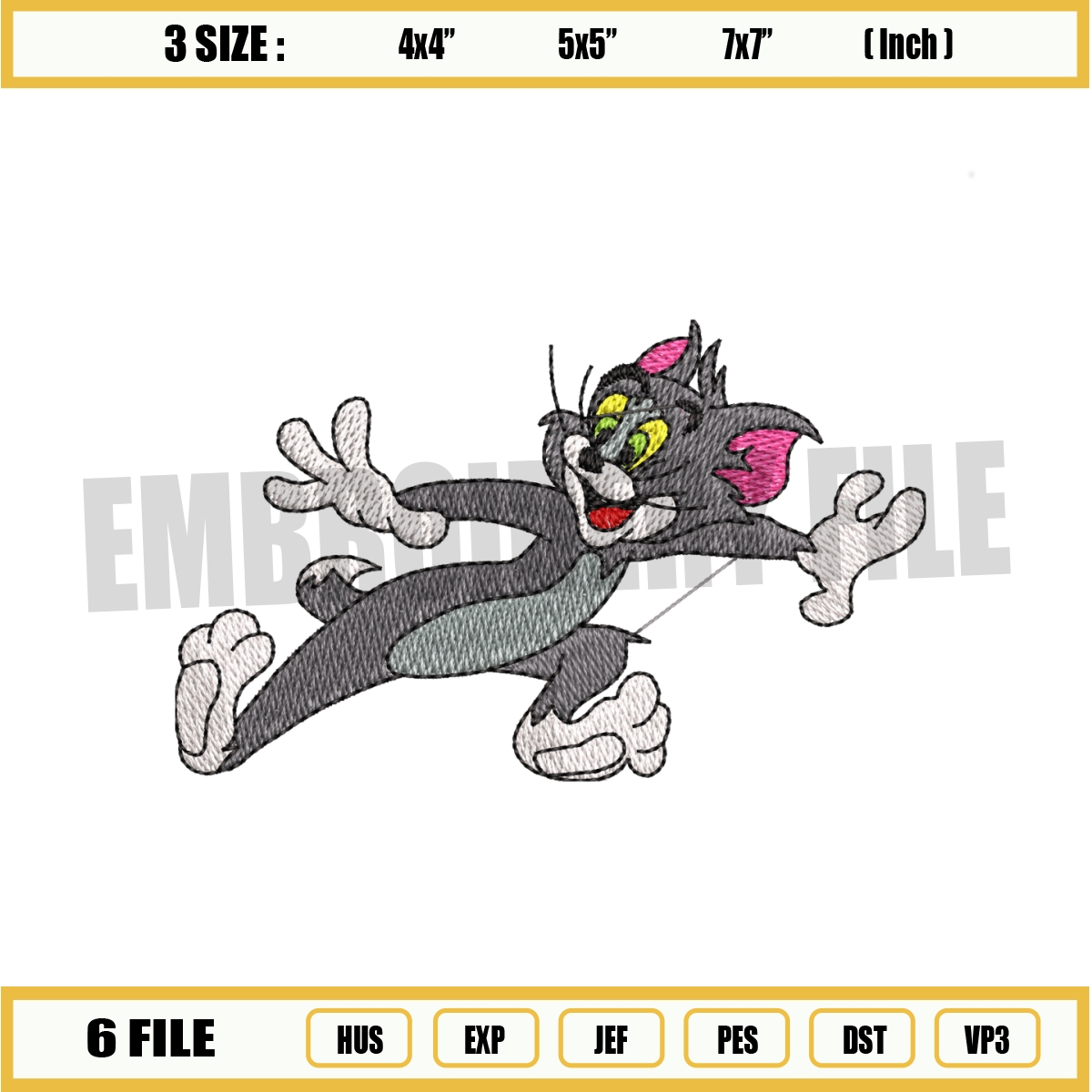 Disney Character Tom Cat Embroidery | Inspire Uplift