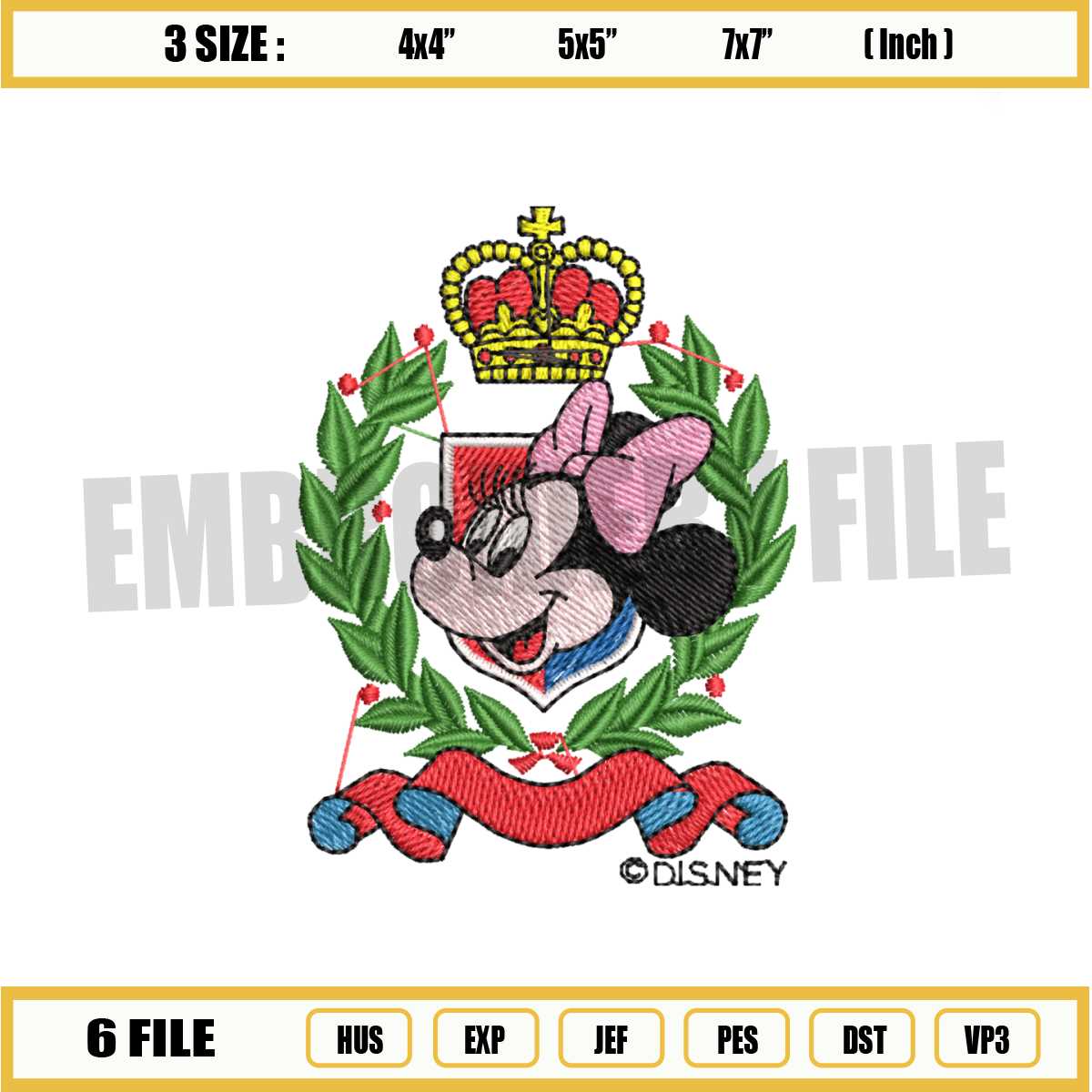 Minnie Mouse Disneyland Badge Logo Embroidery - Inspire Uplift