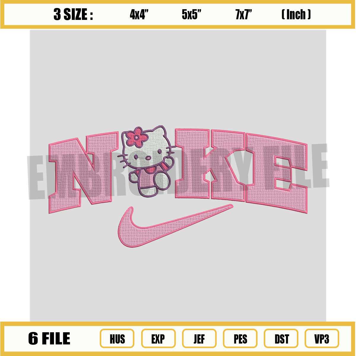 Nike Hello Kitty Embroidery Design, Nike Anime Embroidery De | Inspire ...
