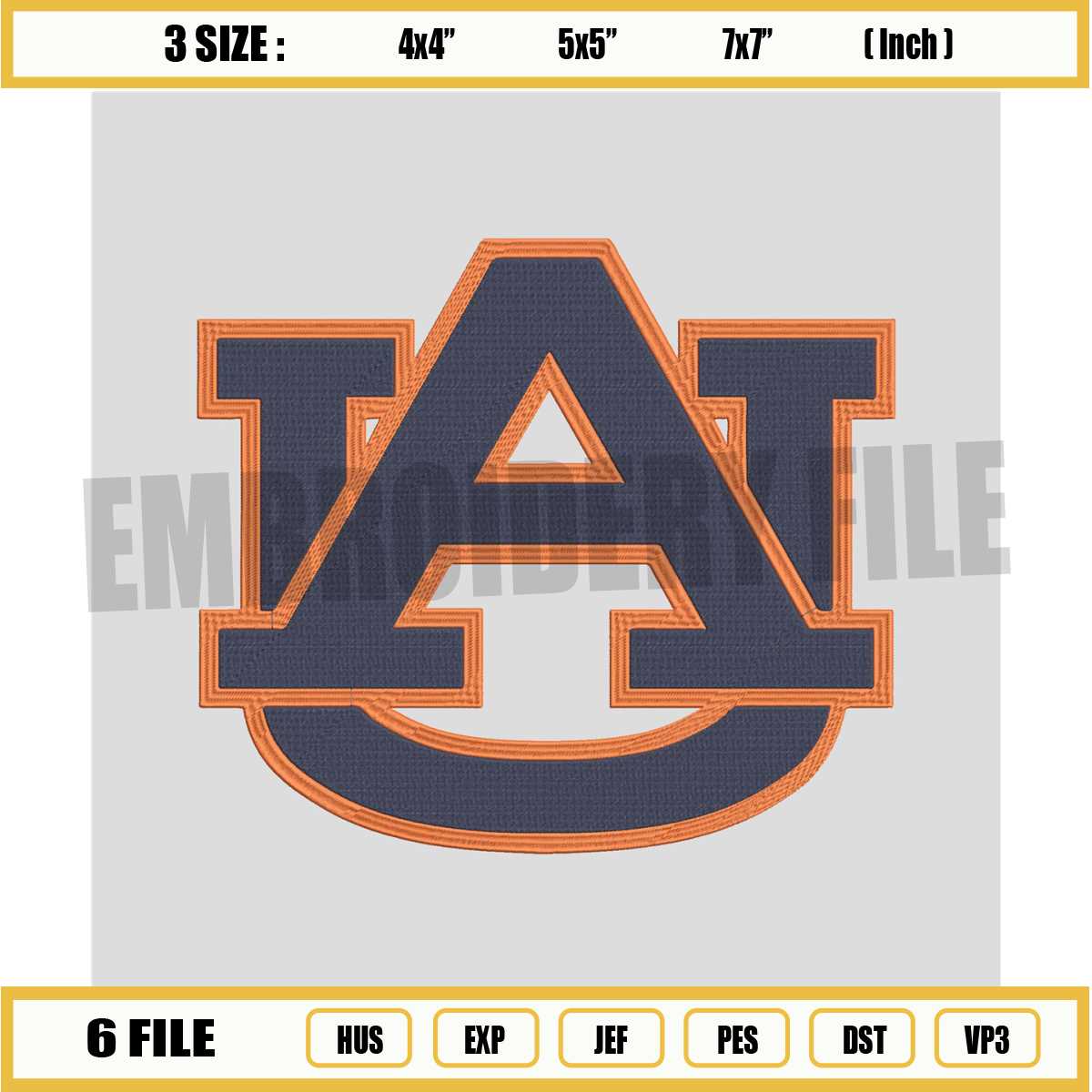 Auburn University logo embroidery design, NCAA embroidery, S | Inspire ...
