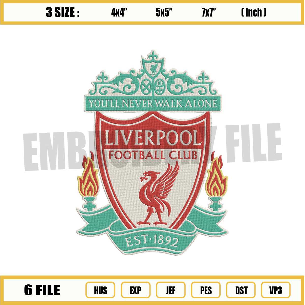 Liverpool FC Embroidery Designs, UEFA Champions League Machi | Inspire ...