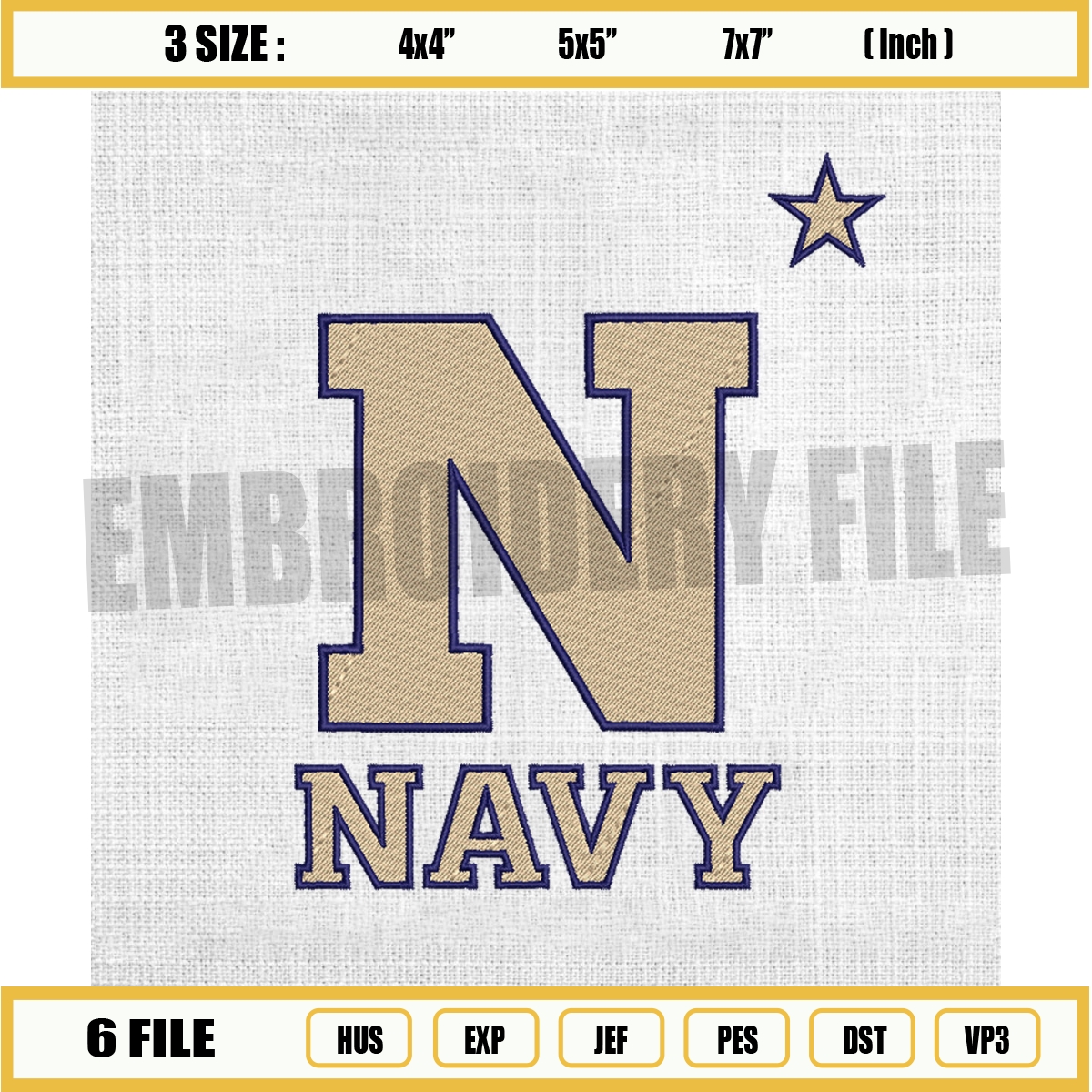 Navy Midshipmen NCAA Athletics Logo Embroidery Design | Inspire Uplift