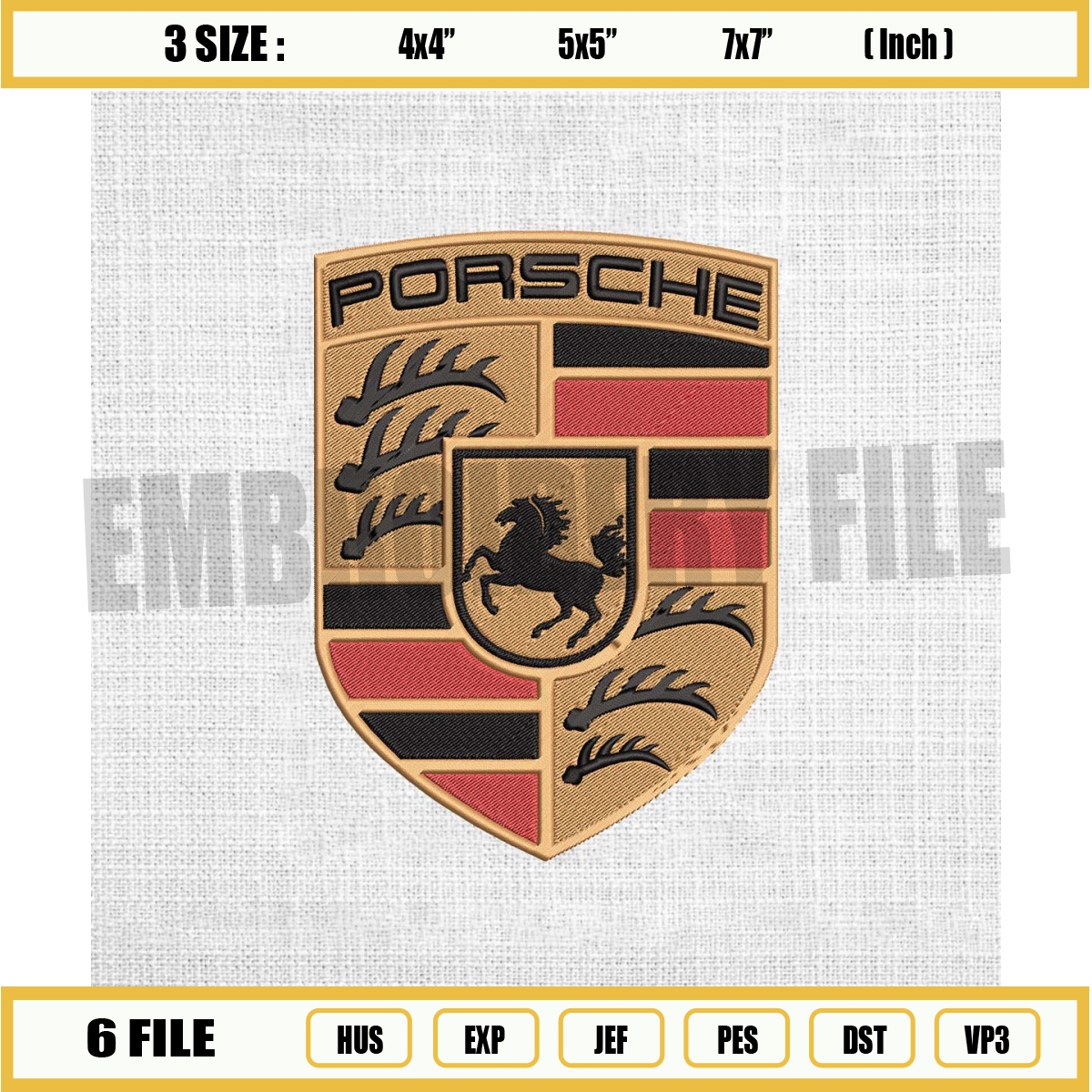 Porsche Logo Embroidery File | Inspire Uplift
