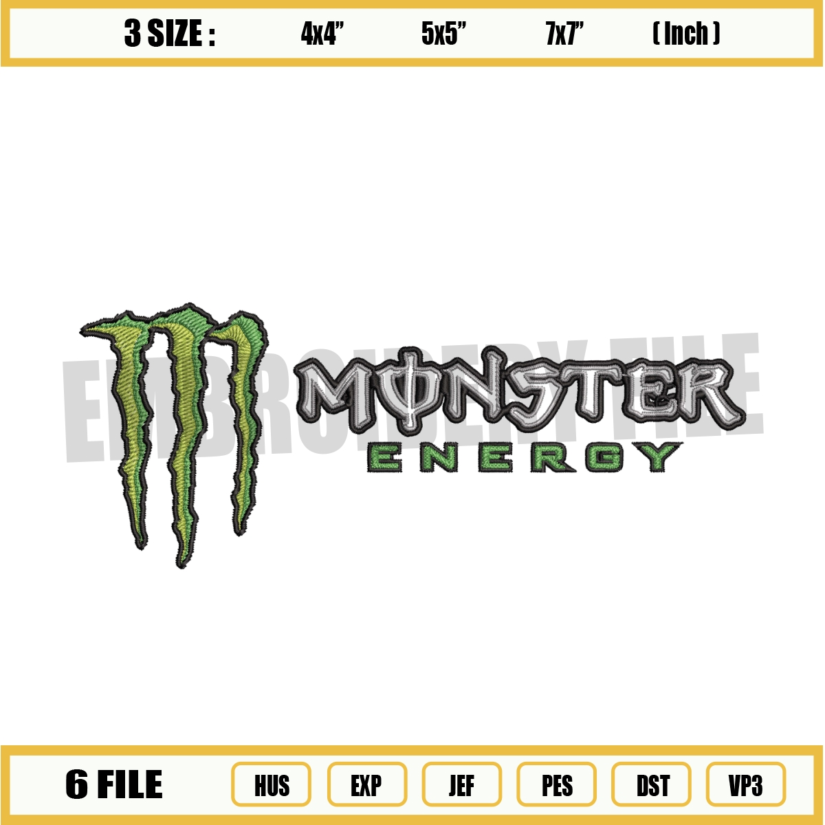 Monster Energy Logo Embroidery Design | Inspire Uplift