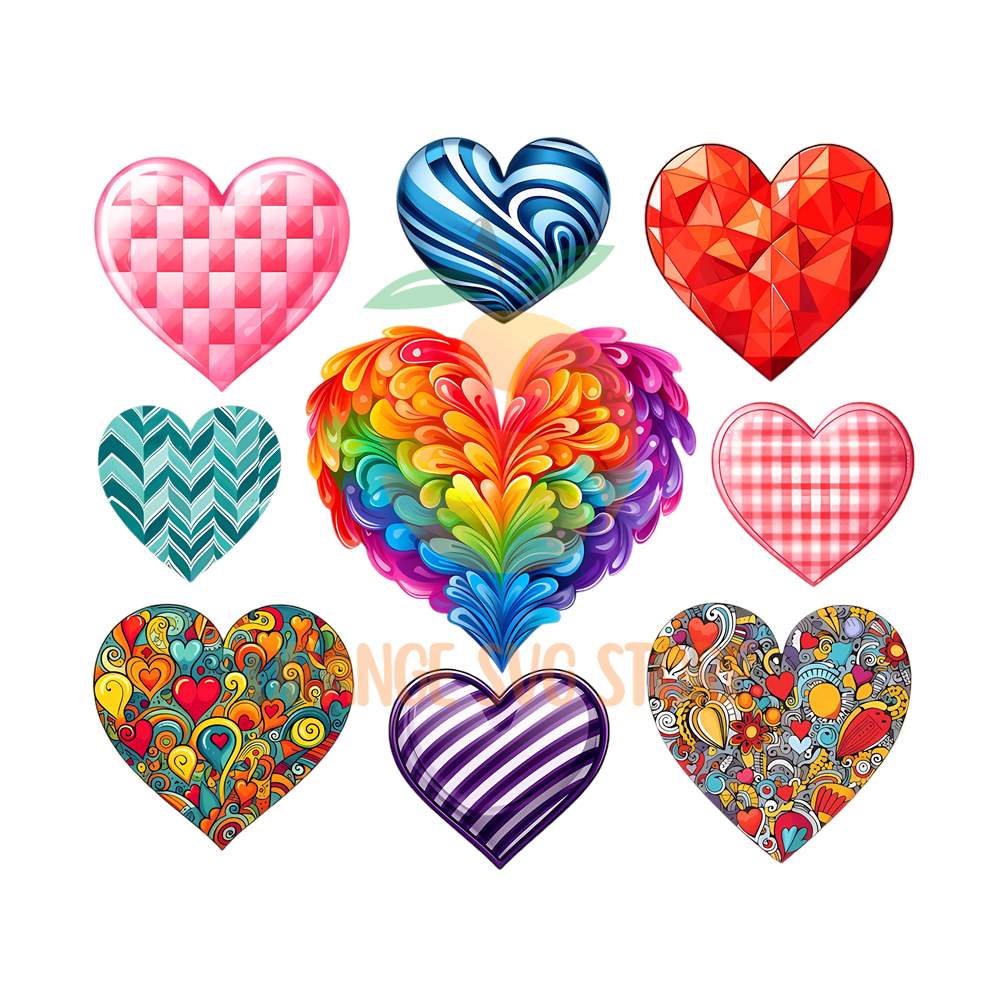 Heart Clipart Set, Valentine's Day Clip Art Set, Hearts PNG, | Inspire ...