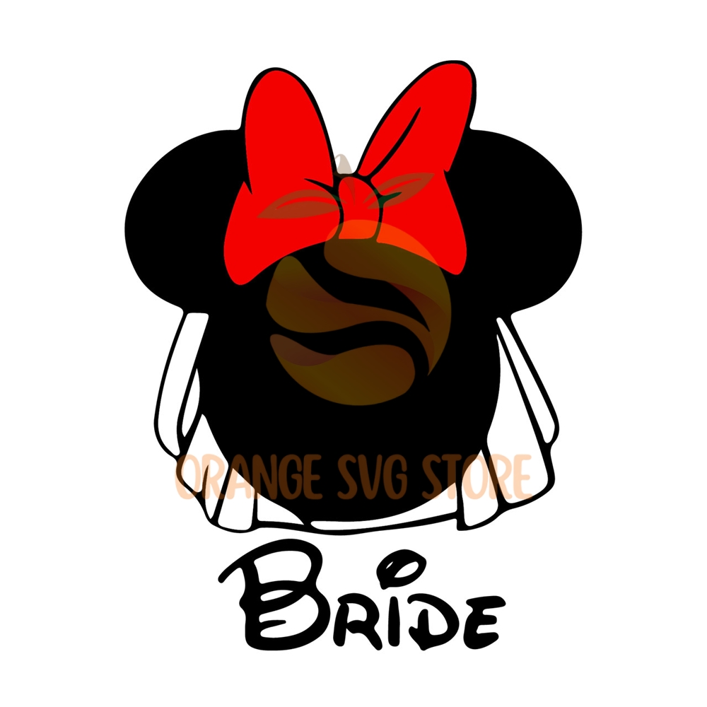 Bride Minnie Mouse Red Bow Disney Wedding SVG | Inspire Uplift