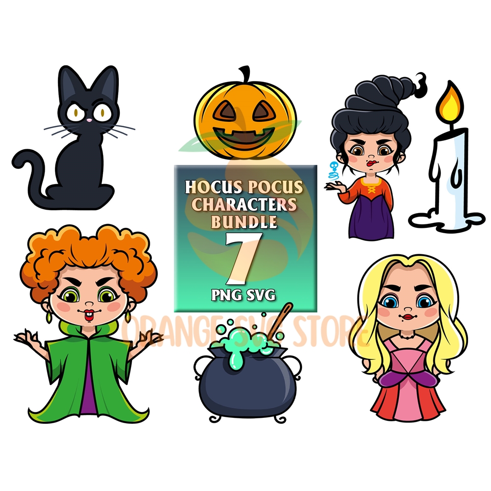 7 Files Hocus Pocus Characters Bundle Svg, Halloween Svg, Ho | Inspire ...