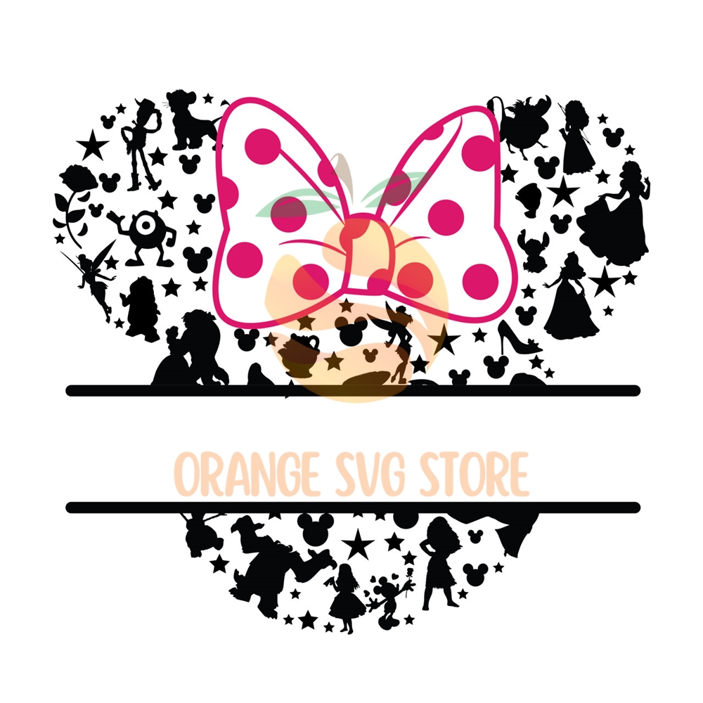Walt Disney Characters Minnie Head Monogram SVG | Inspire Uplift