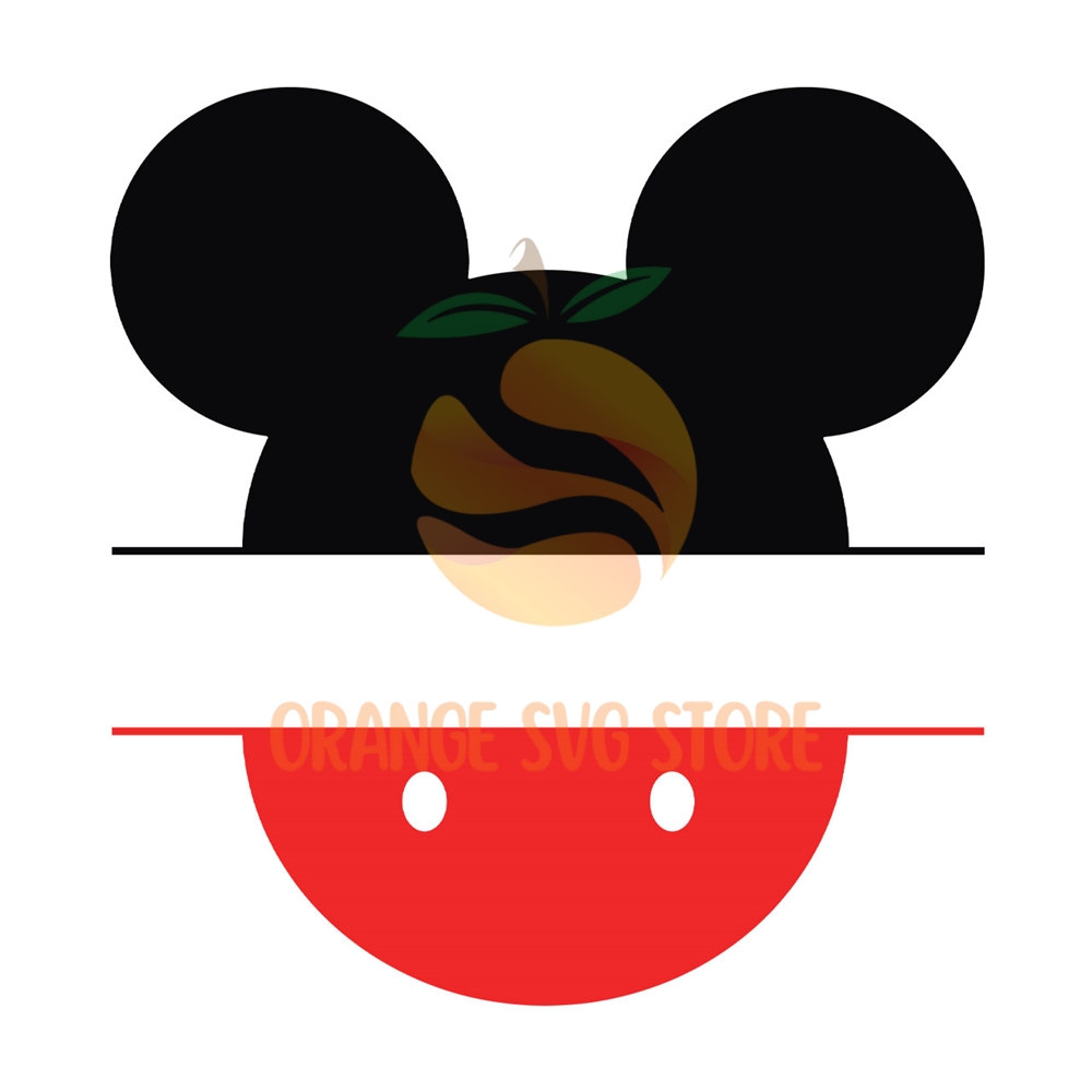 Red Black Mickey Mouse Head SVG | Inspire Uplift