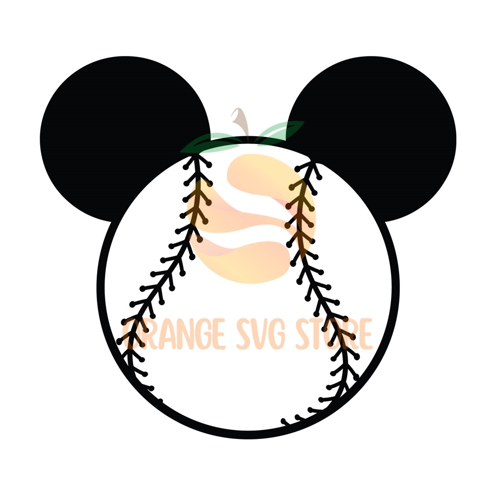 Mickey Mouse Softball Pattern SVG - Inspire Uplift