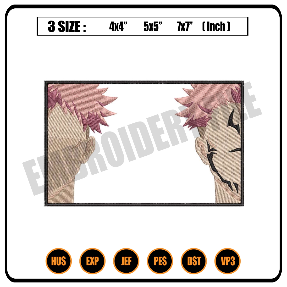 Ryomen Sukuna Face Rectangle Embroidery Design png | Inspire Uplift