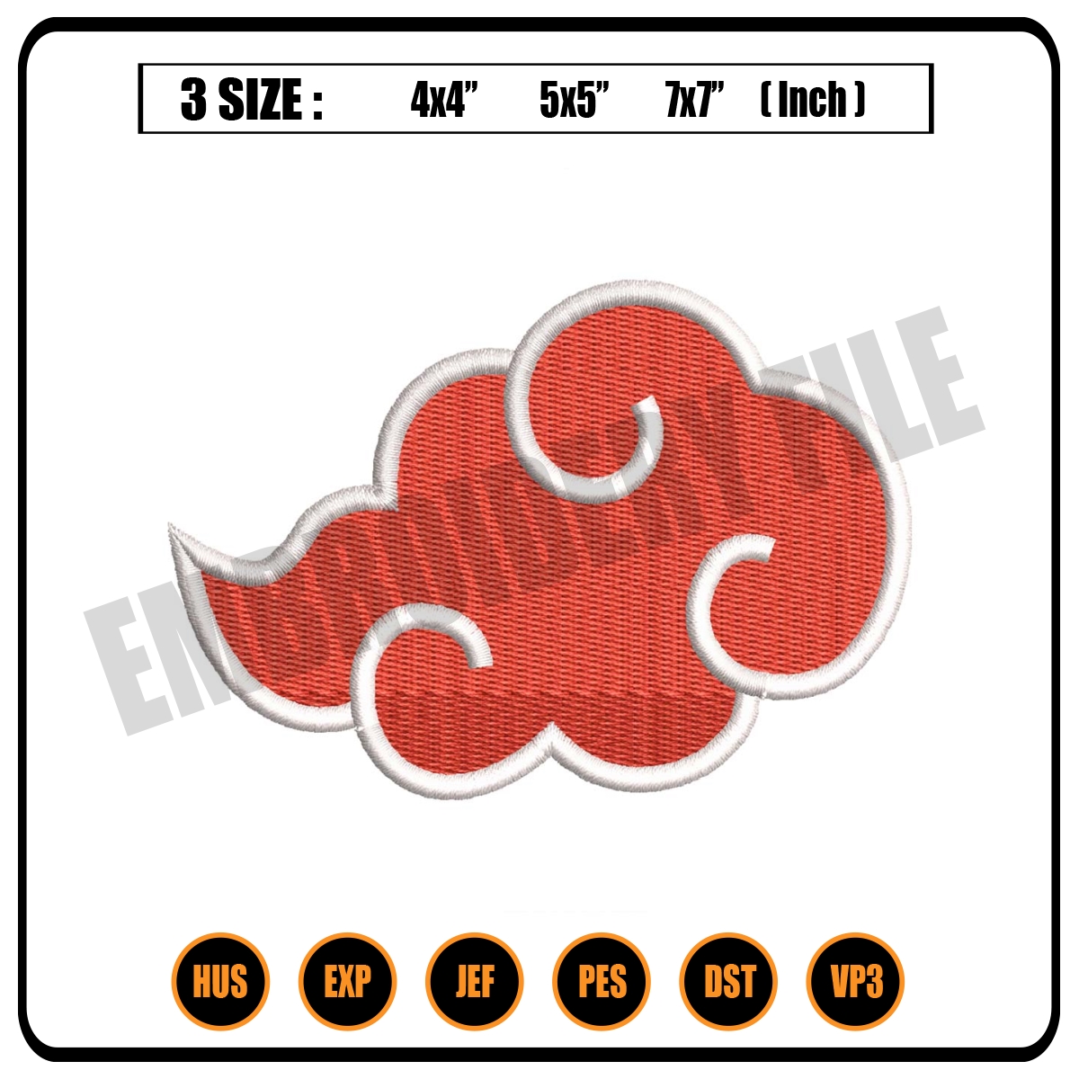 Embroidery Pattern Naruto Akatsuki Cloud png - Inspire Uplift